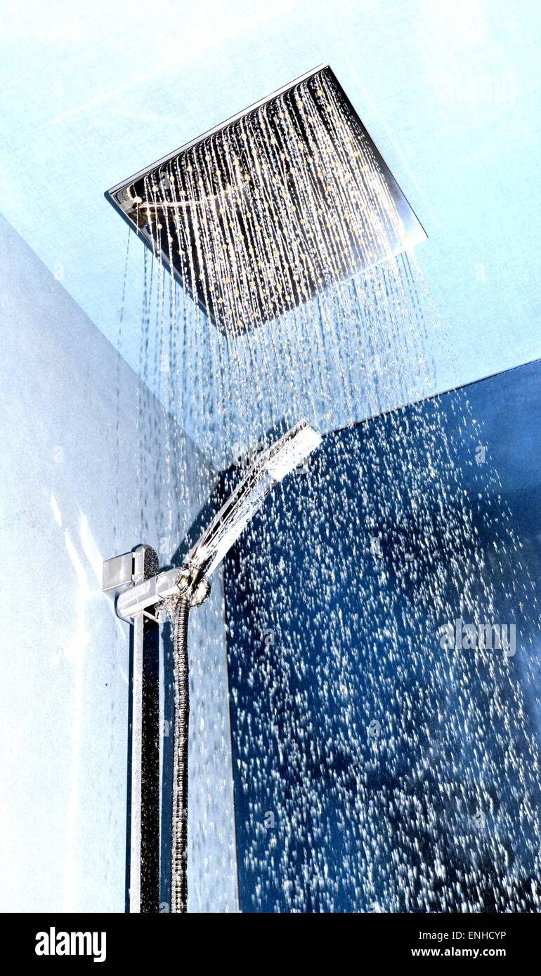 Detail of modern ceiling shower Stock Photo - Alamy