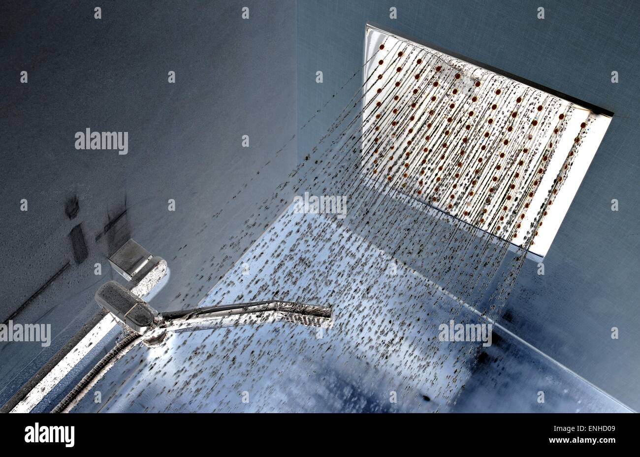 Detail of modern ceiling shower Stock Photo - Alamy