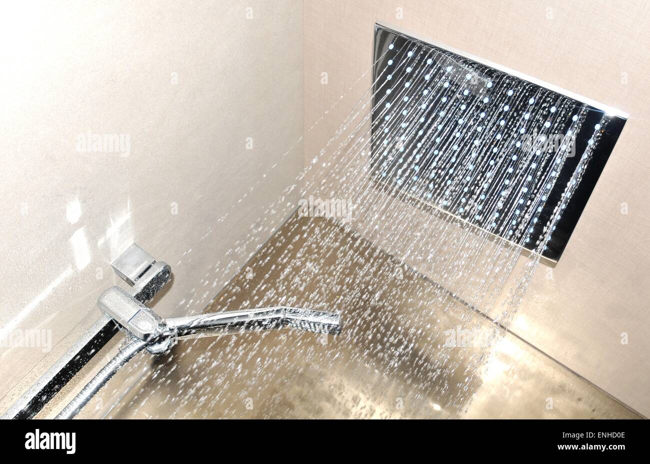 Detail of modern ceiling shower Stock Photo - Alamy