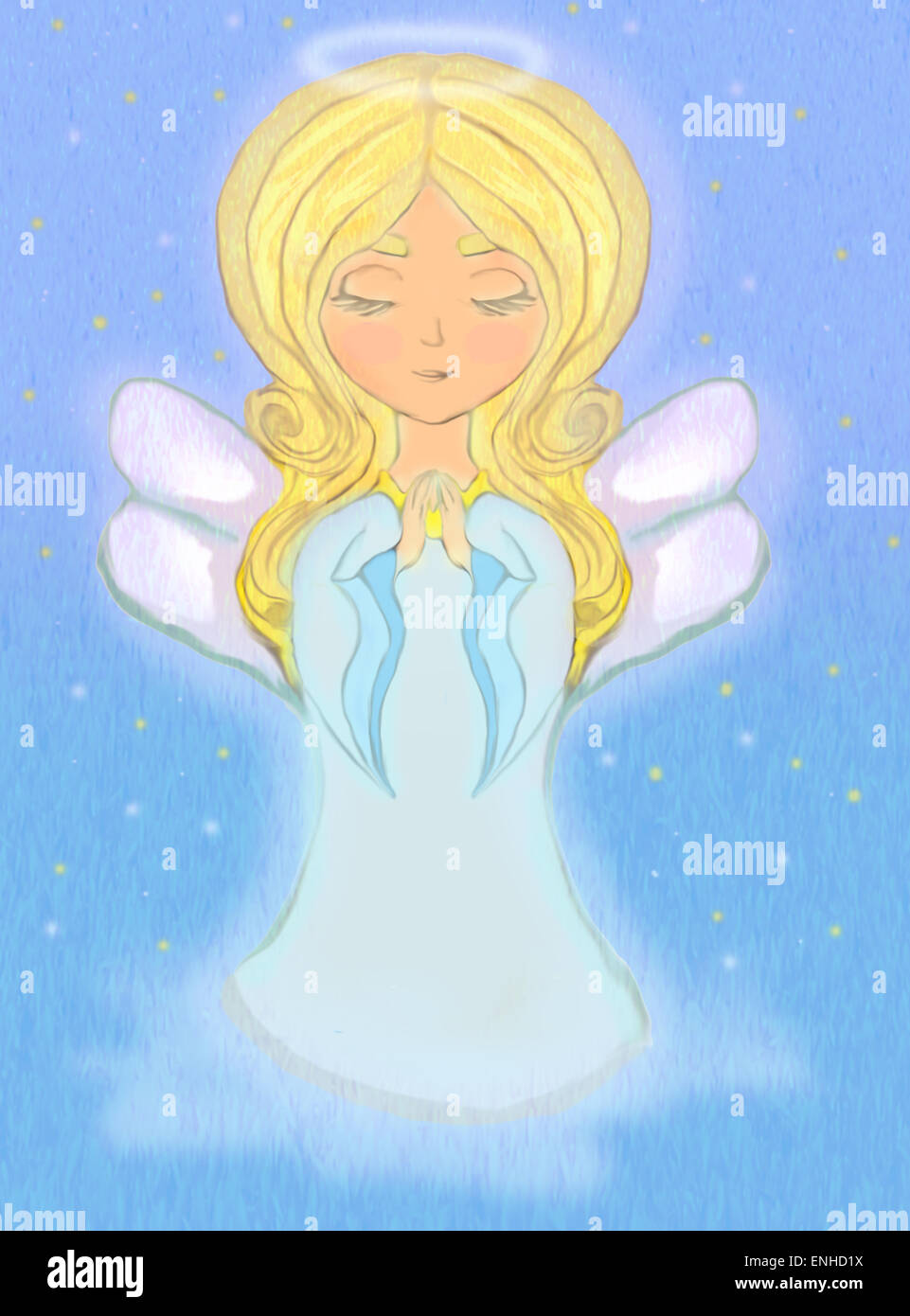 sweet little girl angel Praying Stock Photo - Alamy