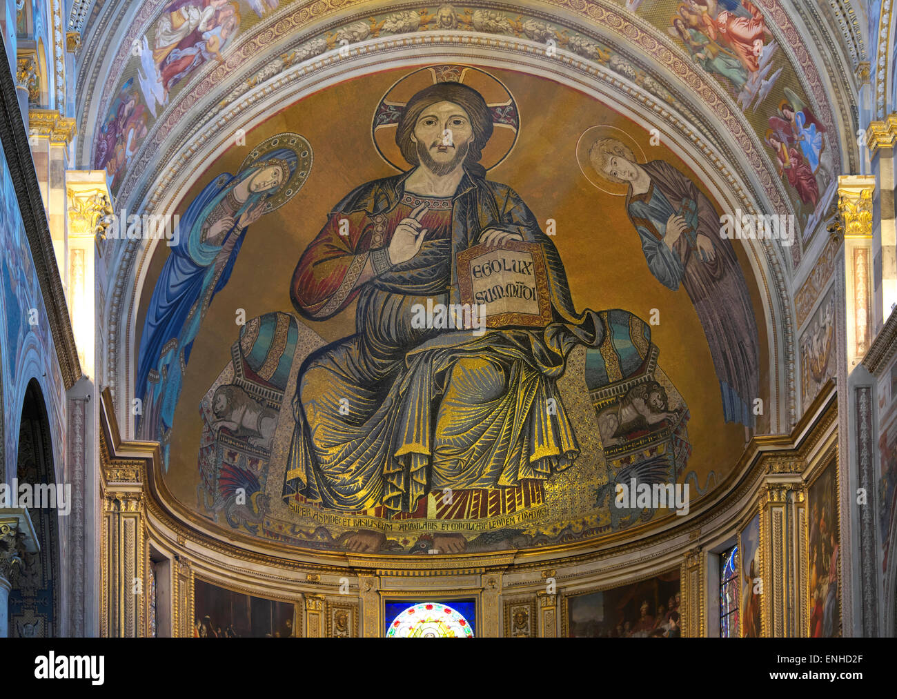 Mosaic of Christ Pantocrator in the apse, Cathedral of Pisa, Pisa ...