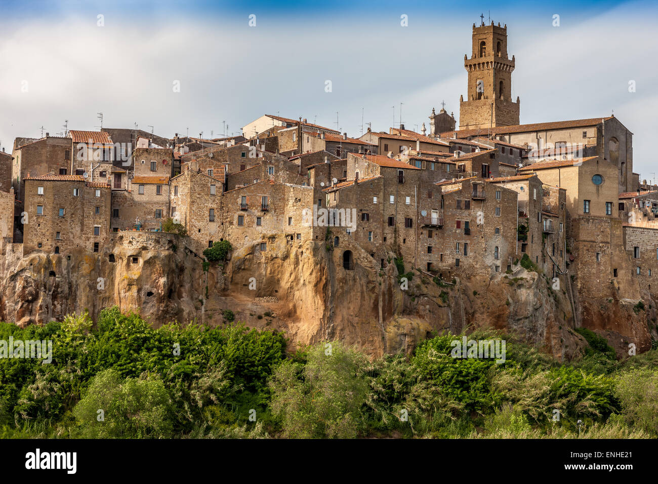 City on the clif in Italy Stock Photo - Alamy