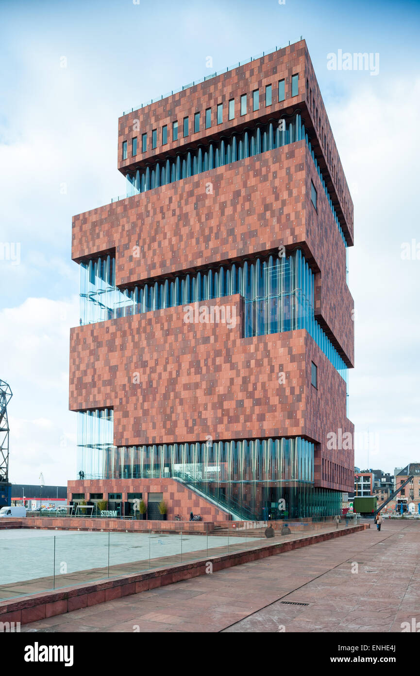 Belgium, Antwerp, full height view of the MAS Stock Photo - Alamy