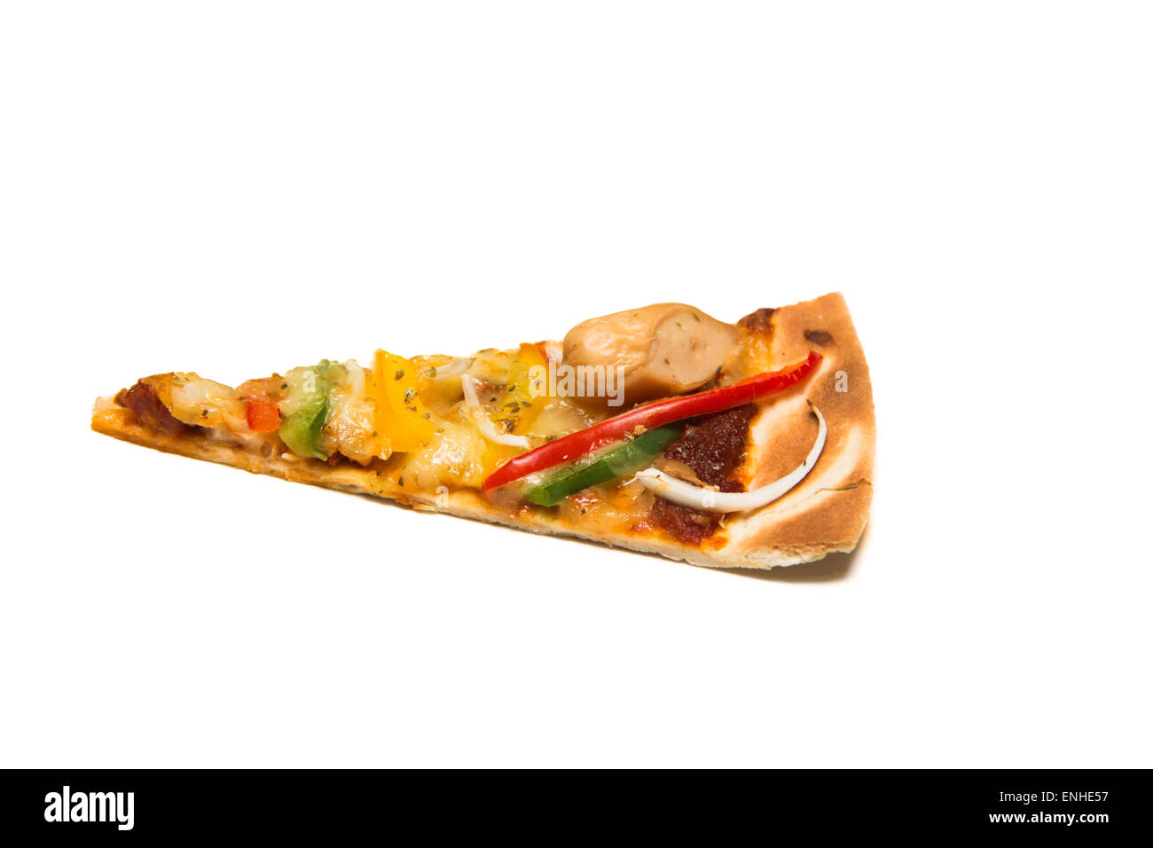 Pizza with pepperoni and sausage on an isolated white background Stock ...
