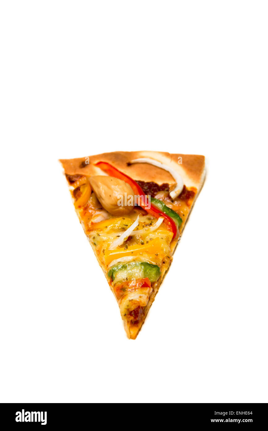 Pizza with pepperoni and sausage on an isolated white background Stock ...