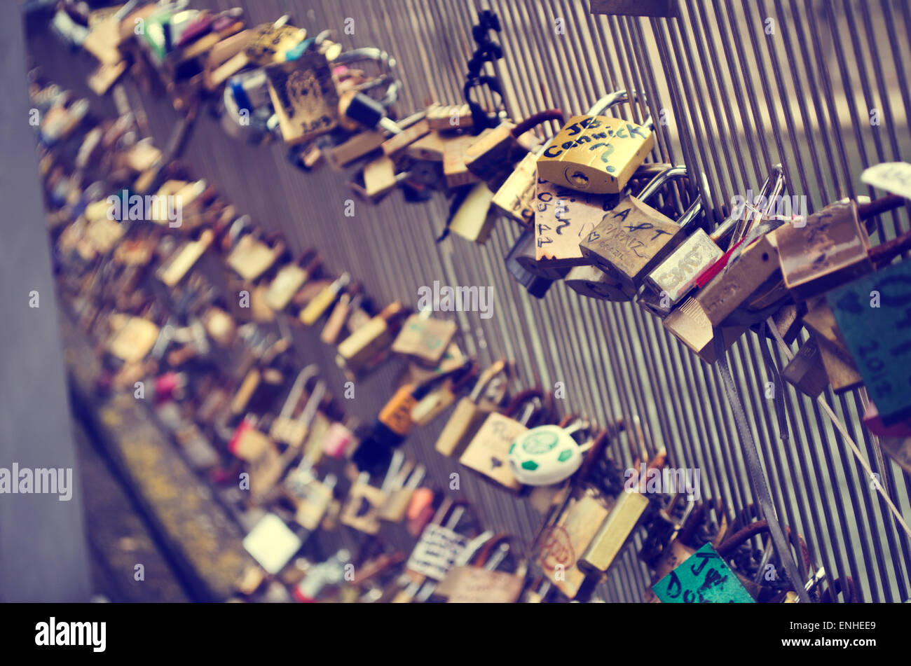 Padlock Bridge, River Seine, Paris, France Stock Photo - Alamy