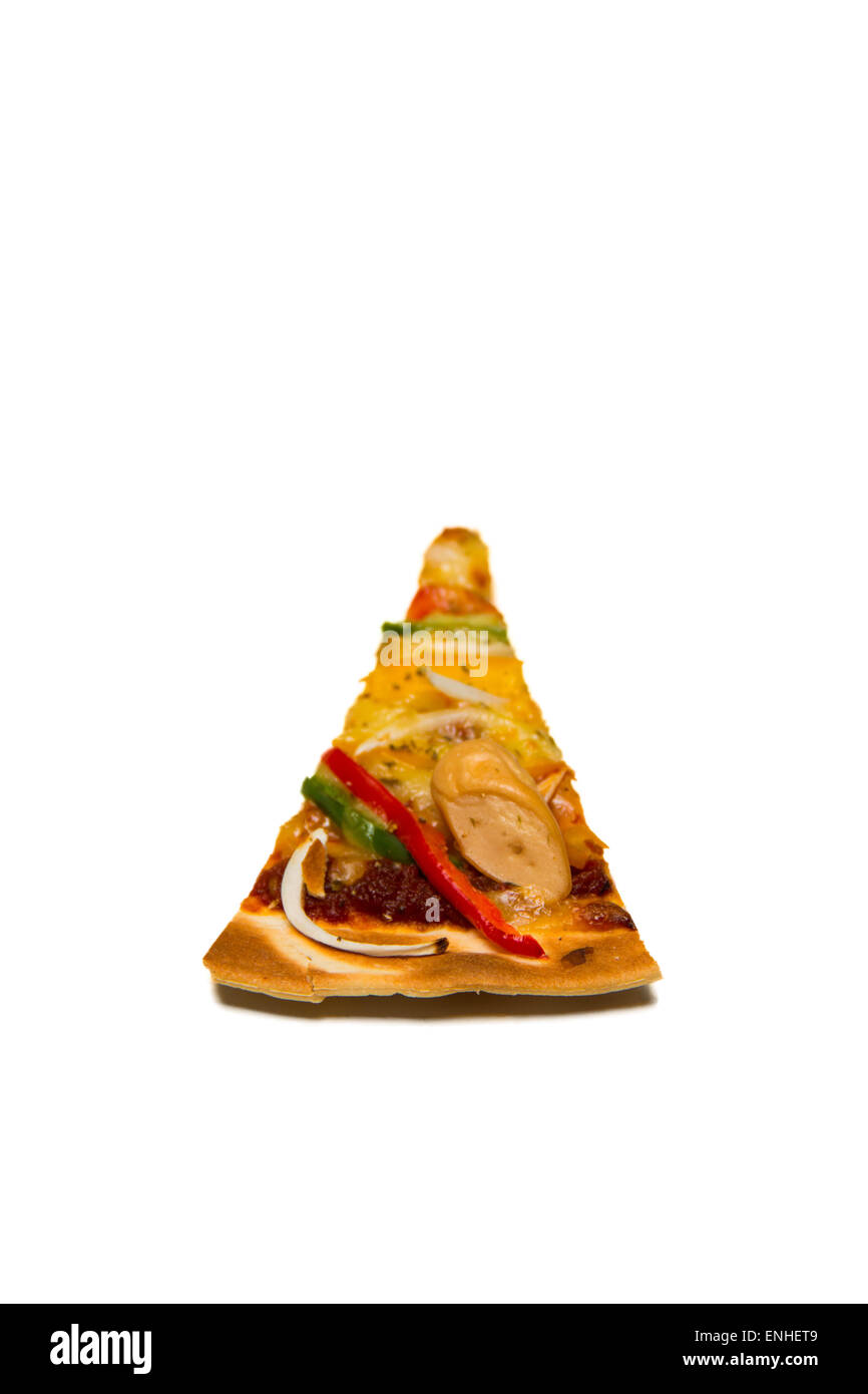 Pizza with pepperoni and sausage on an isolated white background Stock ...