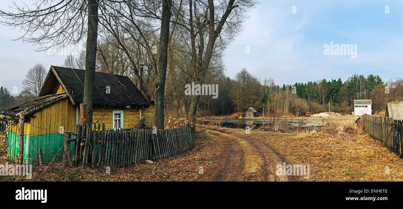 Village spring landscape Stock Photo - Alamy