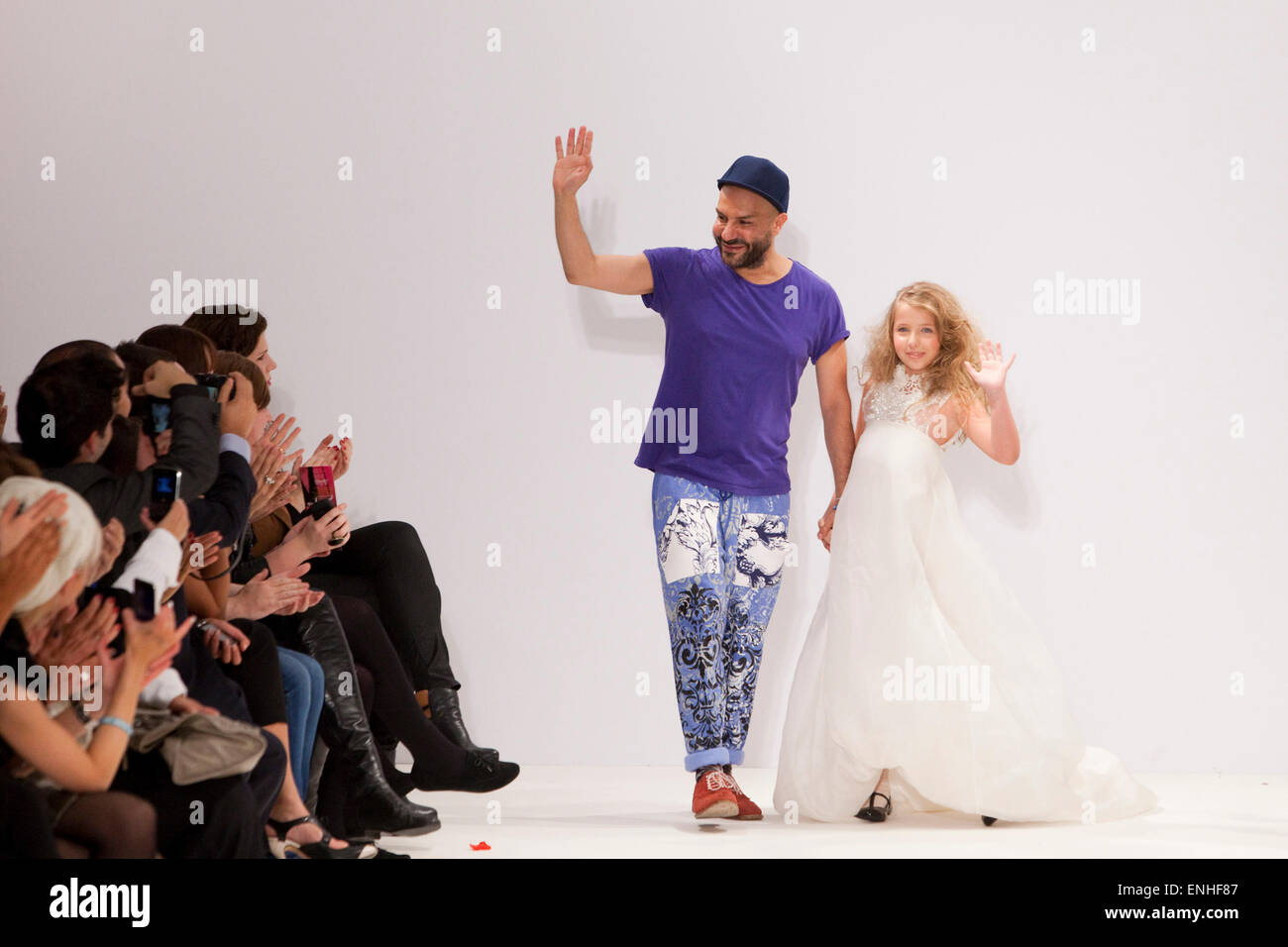 Fashion designer Ziad Ghanem's (pictured with a little girl model ...