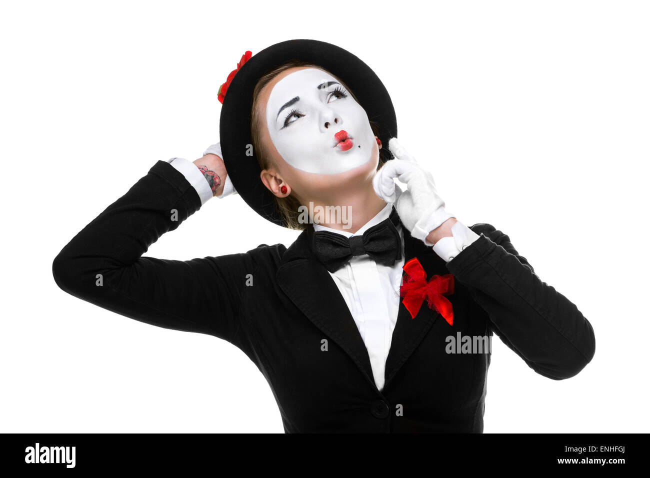 Portrait of the thoughtful and remembers mime Stock Photo - Alamy