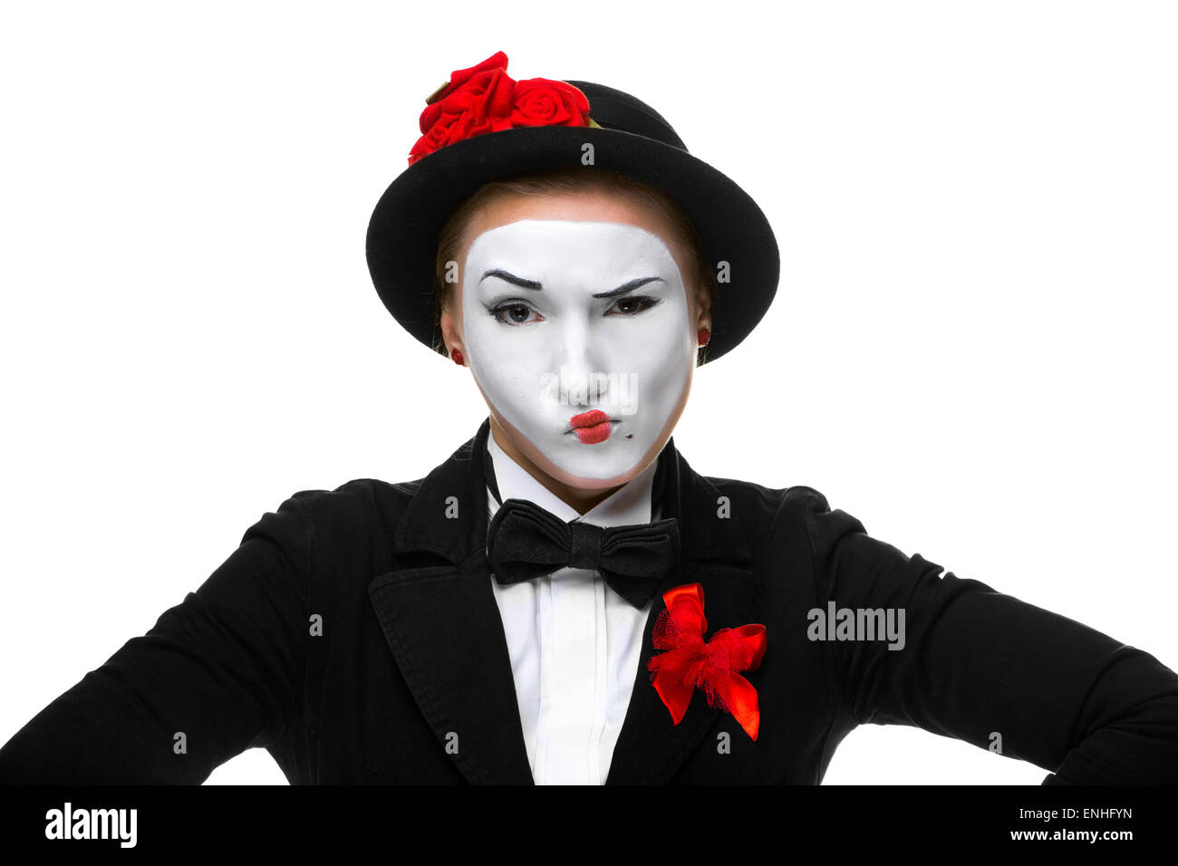 Portrait of the doubting mime Stock Photo - Alamy