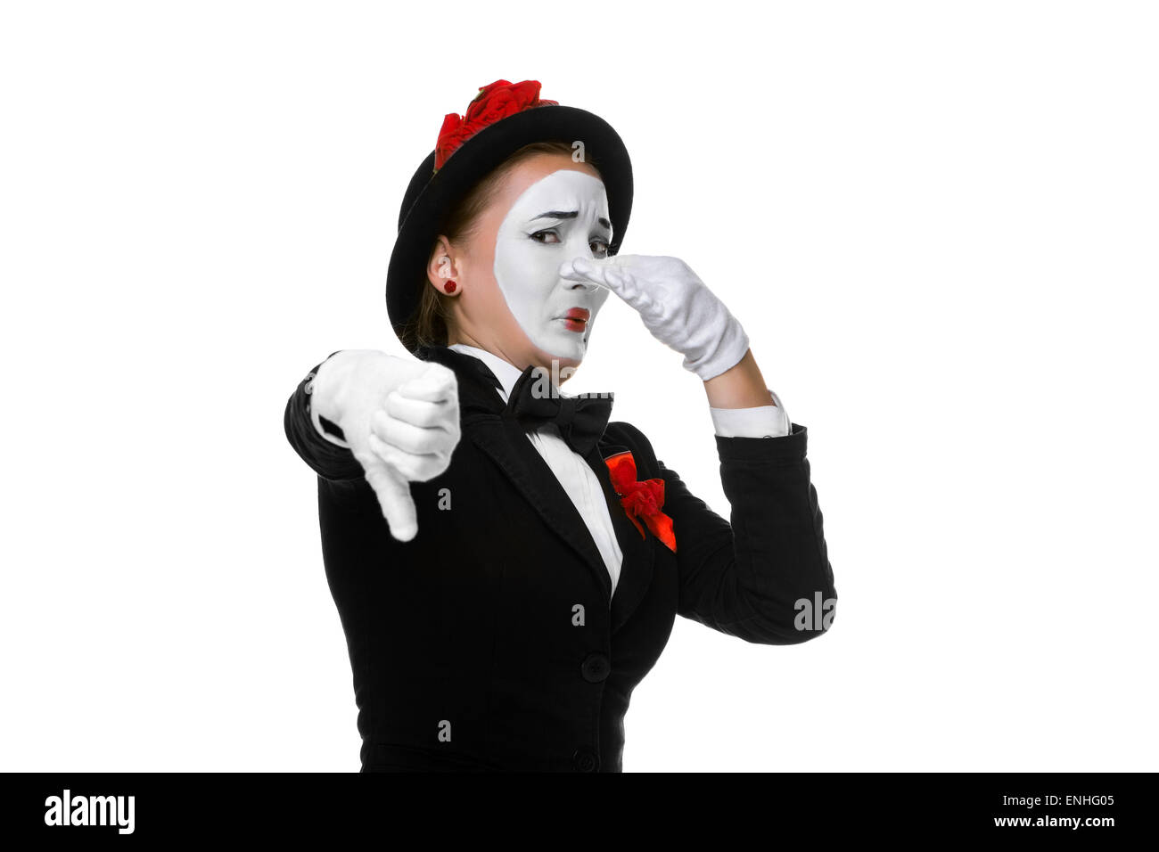 Portrait of the condemning mime Stock Photo - Alamy