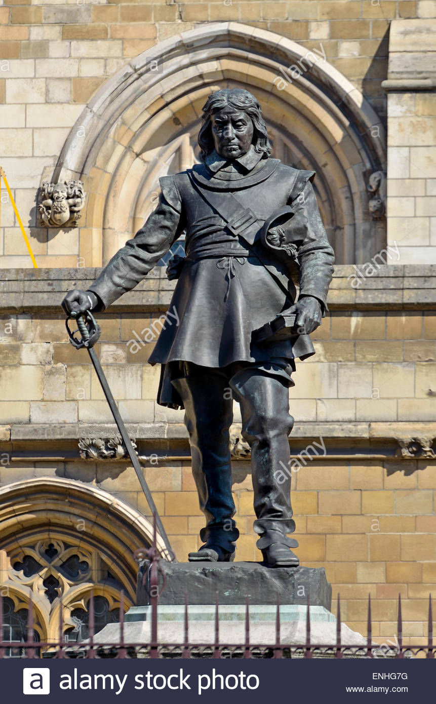 Statue Oliver Cromwell Westminster London Stock Photos & Statue Oliver Cromwell Westminster ...
