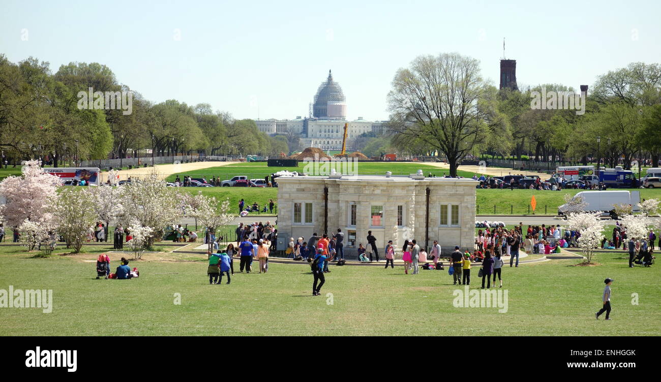 The Mall park with the Capitol building in the background in Washington ...