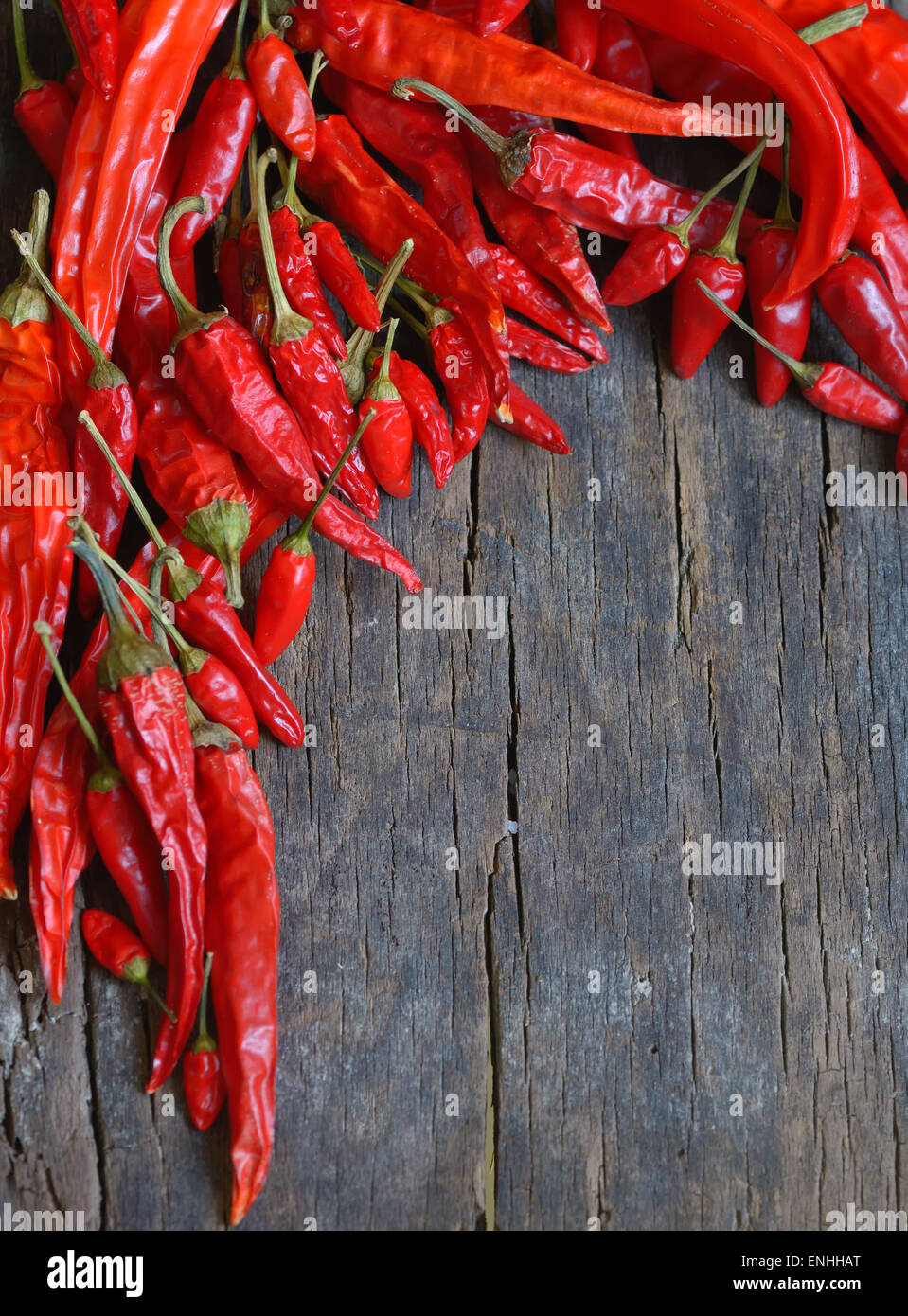 Red Hot Chili Peppers on old wood Stock Photo - Alamy