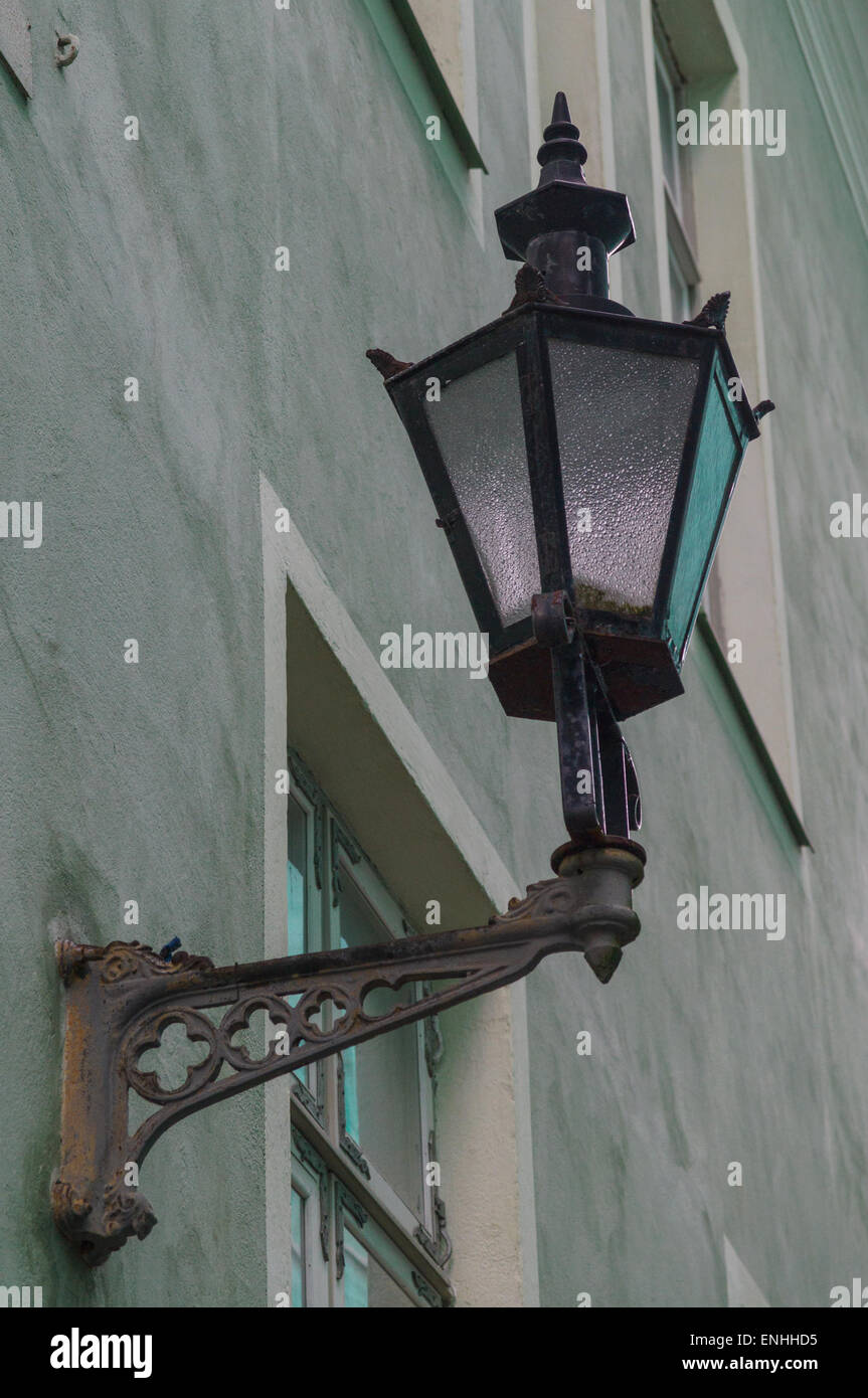 Old classic street lamp on front of house Stock Photo - Alamy