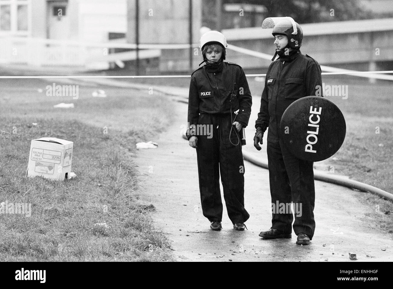 Aftermath of the riots which broke out in the Broadwater Farm estate in ...