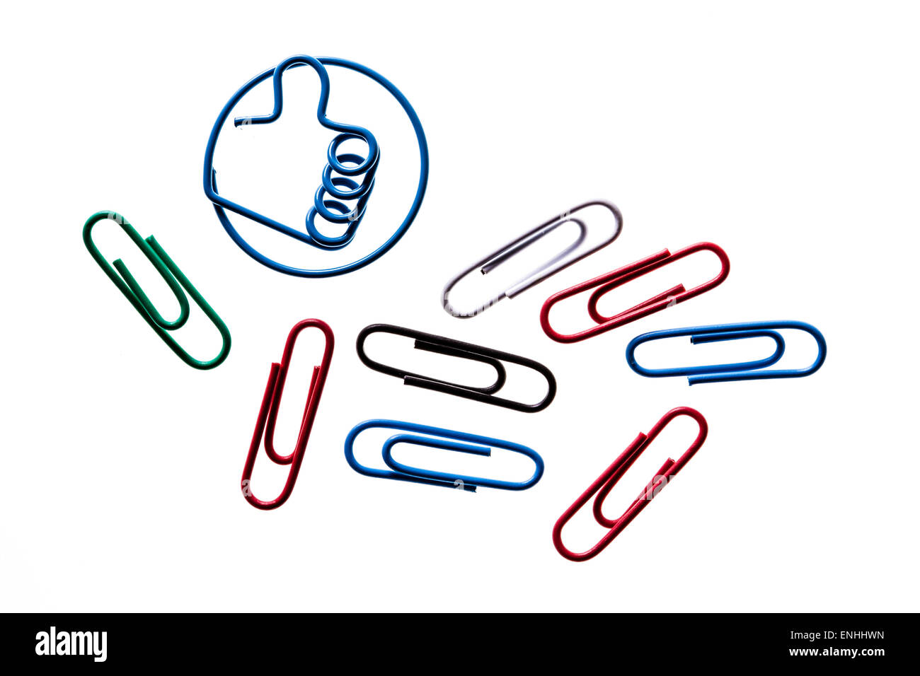 Paper clips blue feet thumbs up hi-res stock photography and images - Alamy