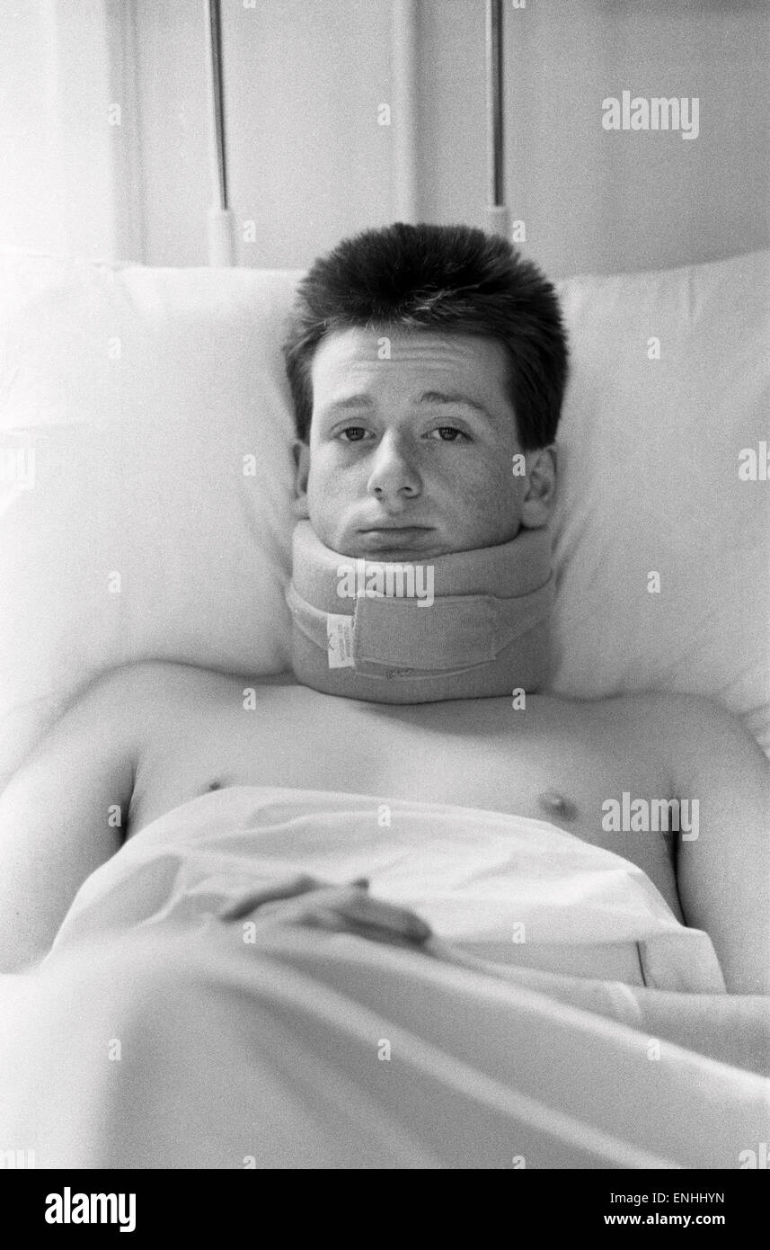 Police officer Michael Wright in Whittington Hospital with his neck in ...