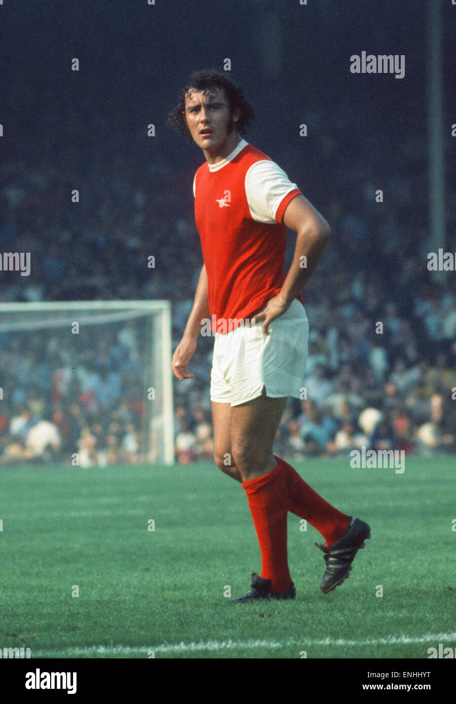 Arsenal footballer Ray Kennedy in action against Leicester City at ...