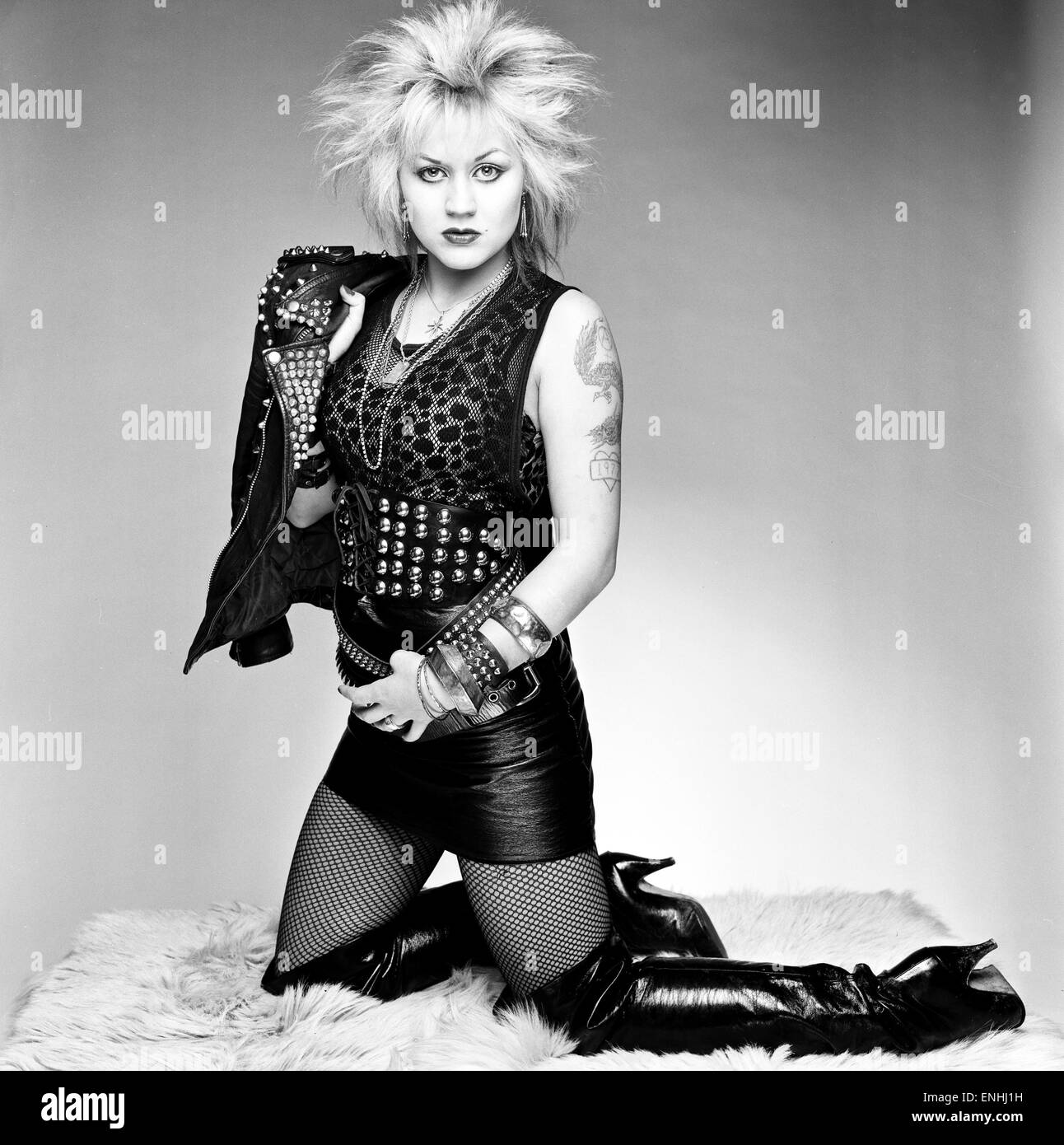 Rock singer Becky Bondage. 2nd December 1982 Stock Photo - Alamy