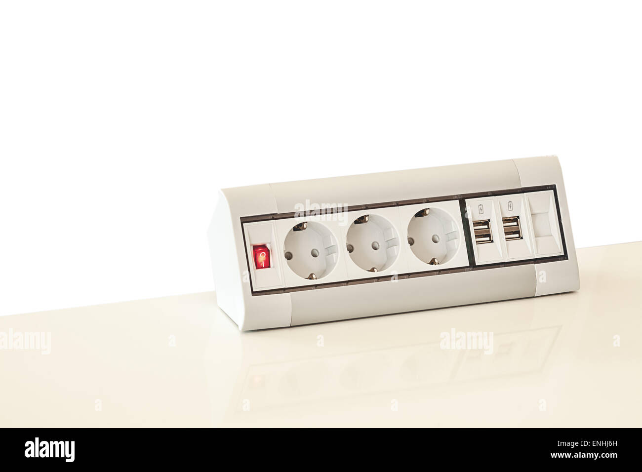 Modern electric plugs built in table, clever solutions for saving space ...