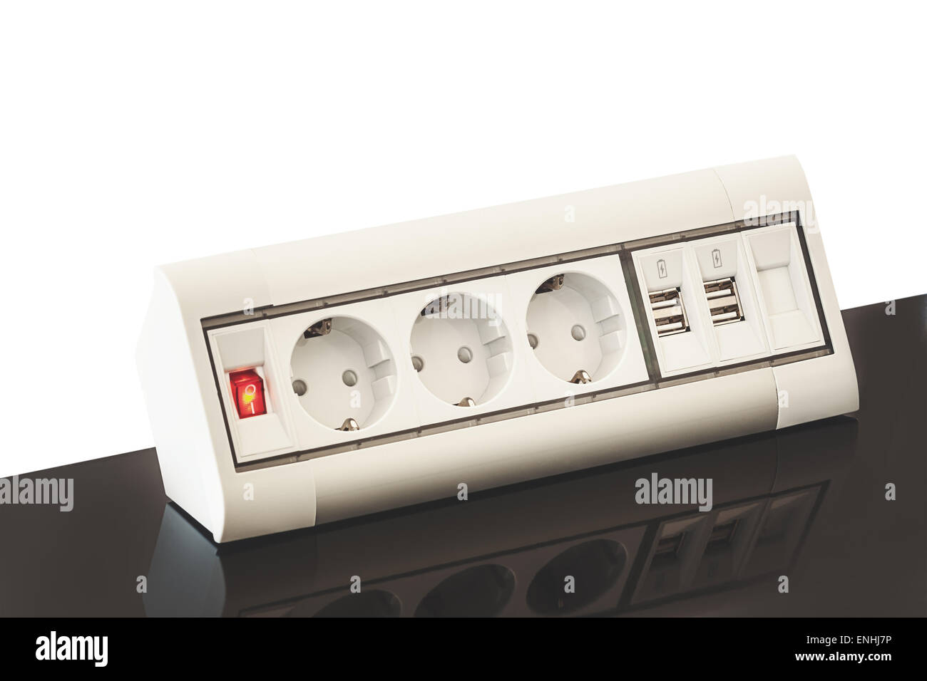 Modern electric plugs built in table, clever solutions for saving space ...