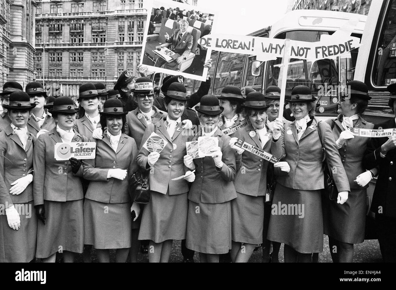 Thousands of Laker Airways employees arrived in London for a ...