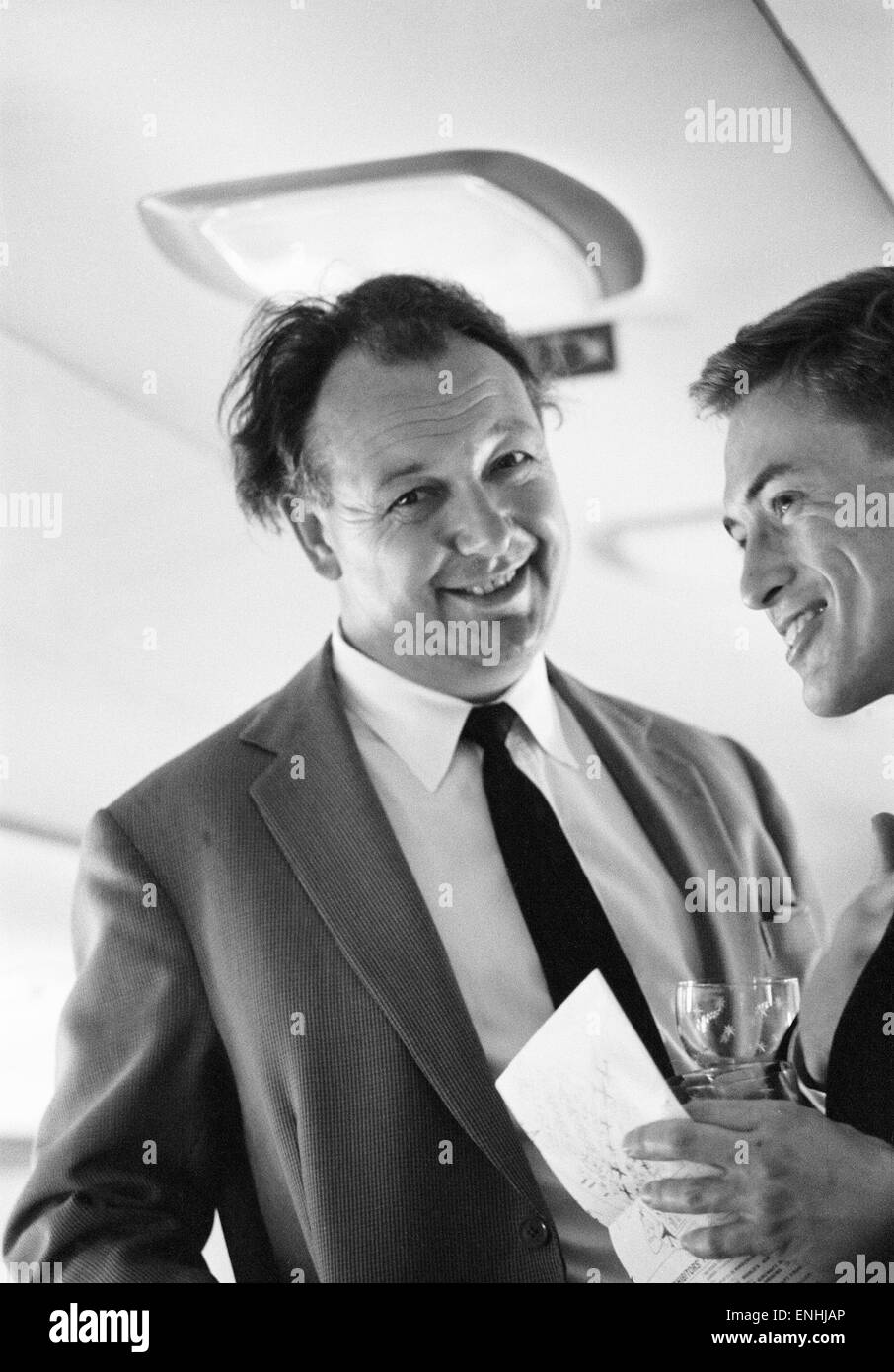 Airline chief Freddie Laker, head of Laker Airways, pictured talking to ...
