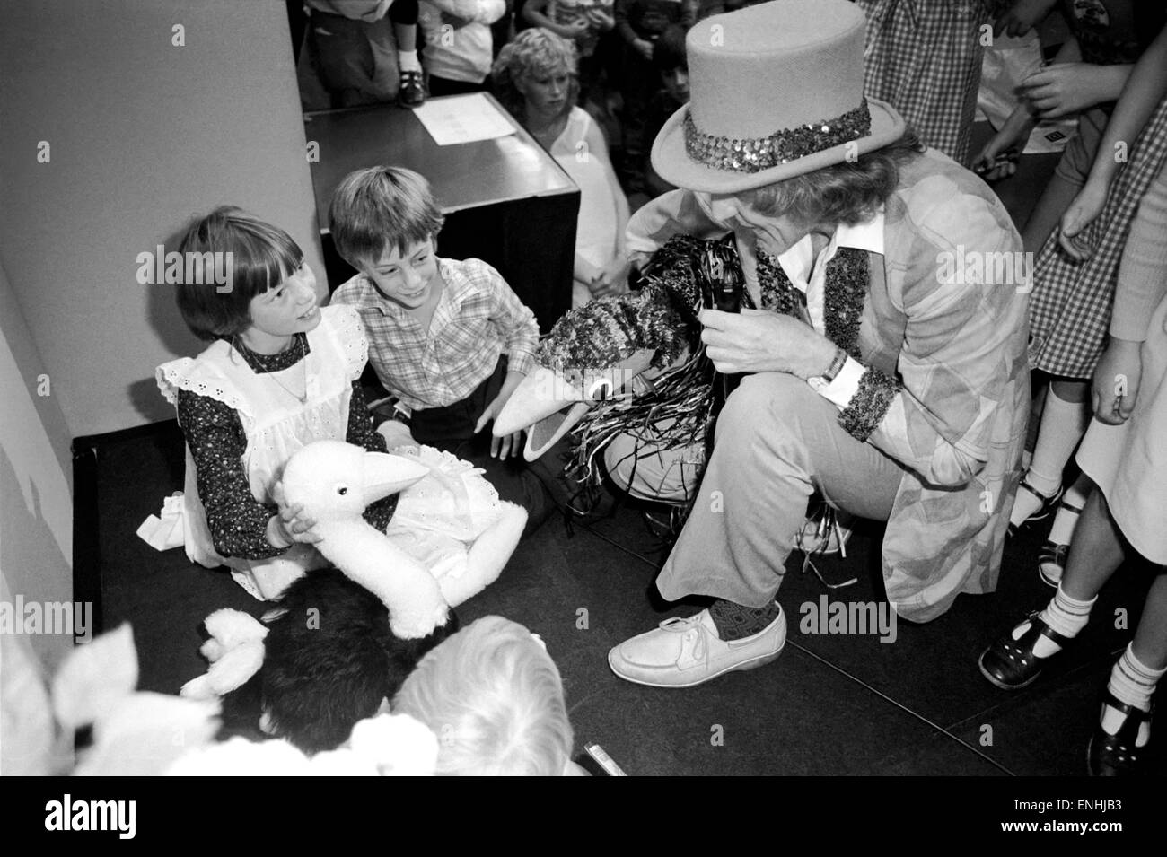 Rod Hull and emu seen here at the opening of the Winchester Homecraft ...