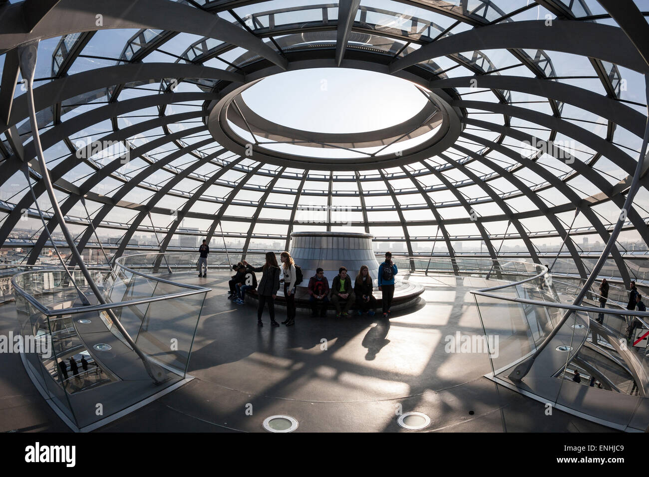 Interior of the cupola, designed by Sir Norman Foster, Reichstag German ...