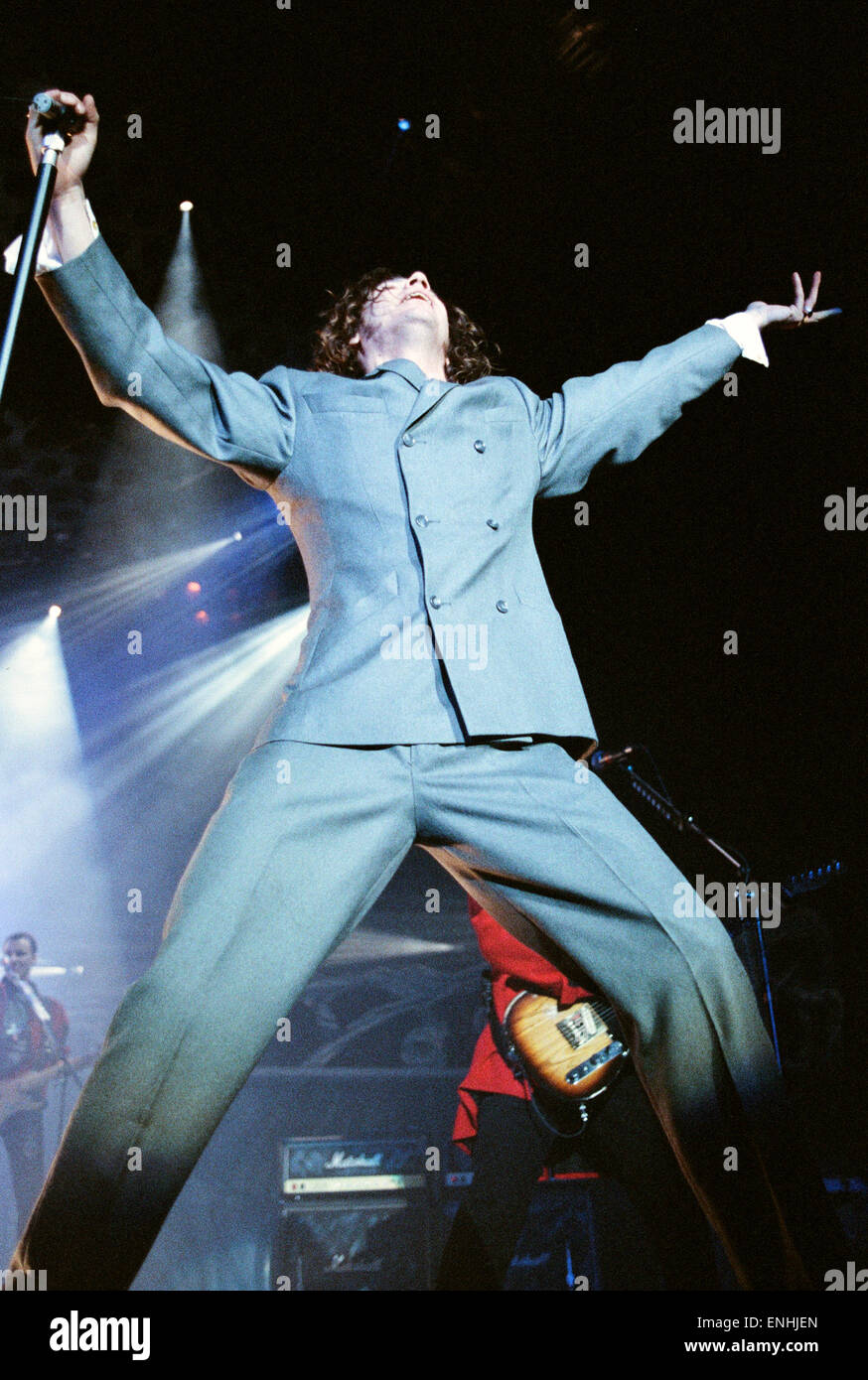 Michael Hutchence lead singer of INXS, pictured in concert - X Factor ...