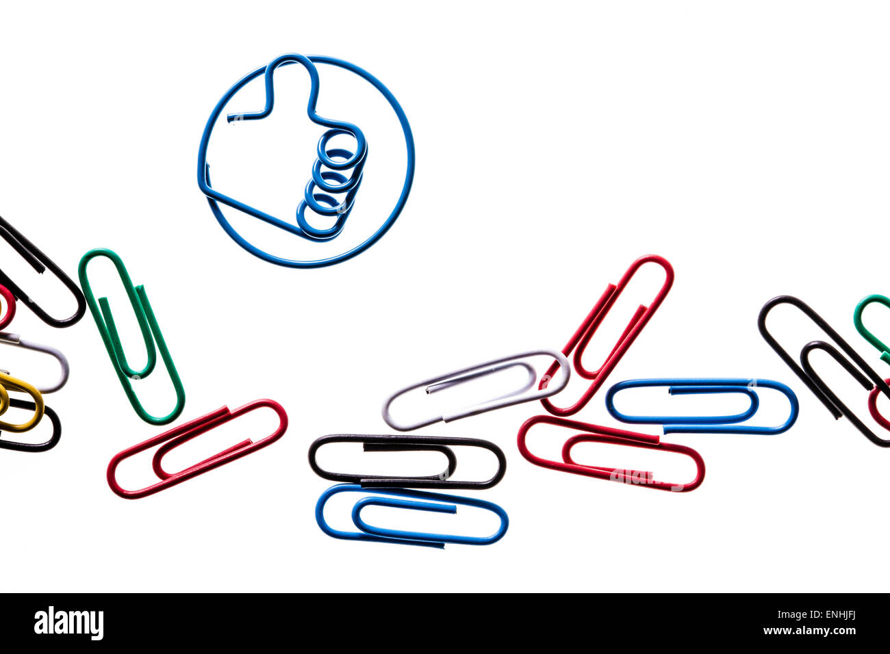 Paper clips blue feet thumbs up hi-res stock photography and images - Alamy