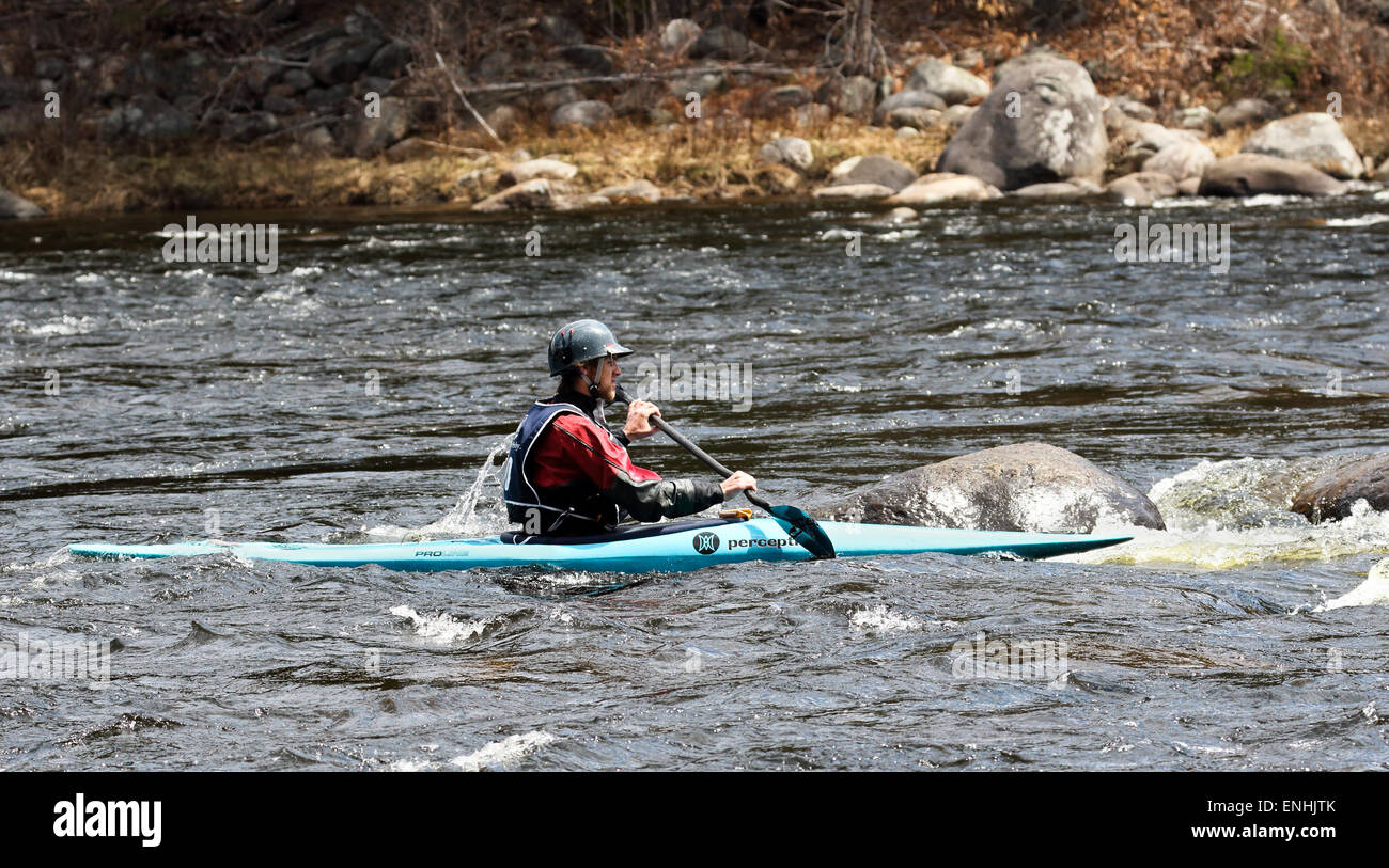 Kayaking on the Hudson River in the Adirondack State Park USA US ...