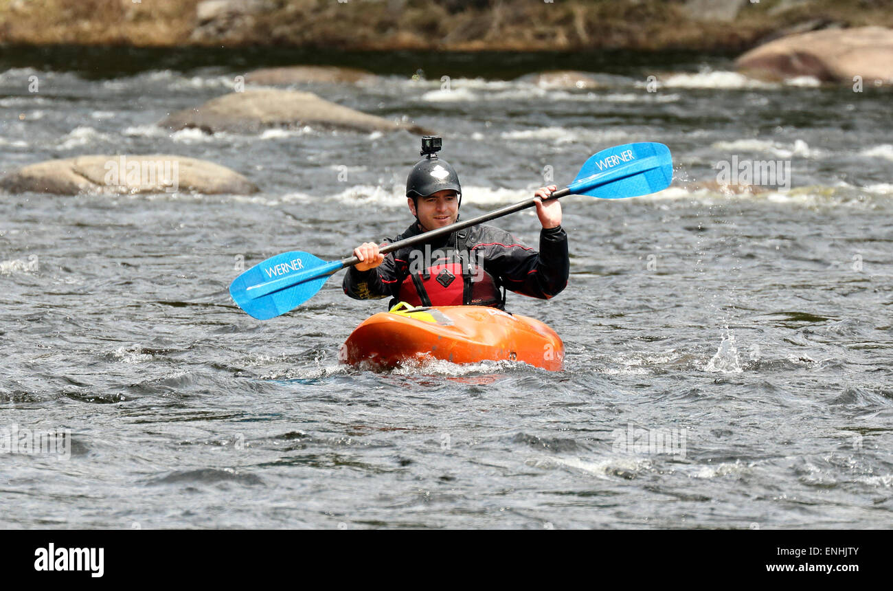 Kayaking on the Hudson River in the Adirondack State Park USA US ...