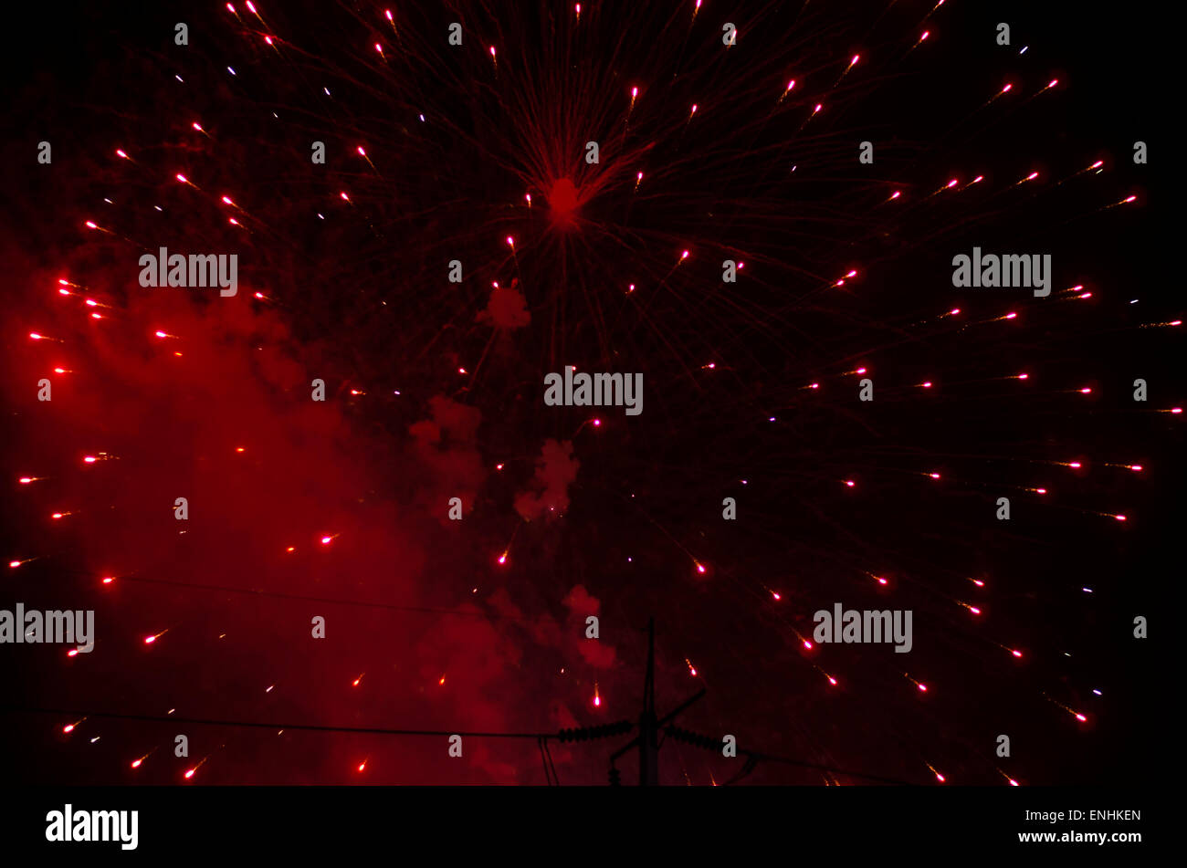 celebrate festival fire work on black sky background Stock Photo - Alamy