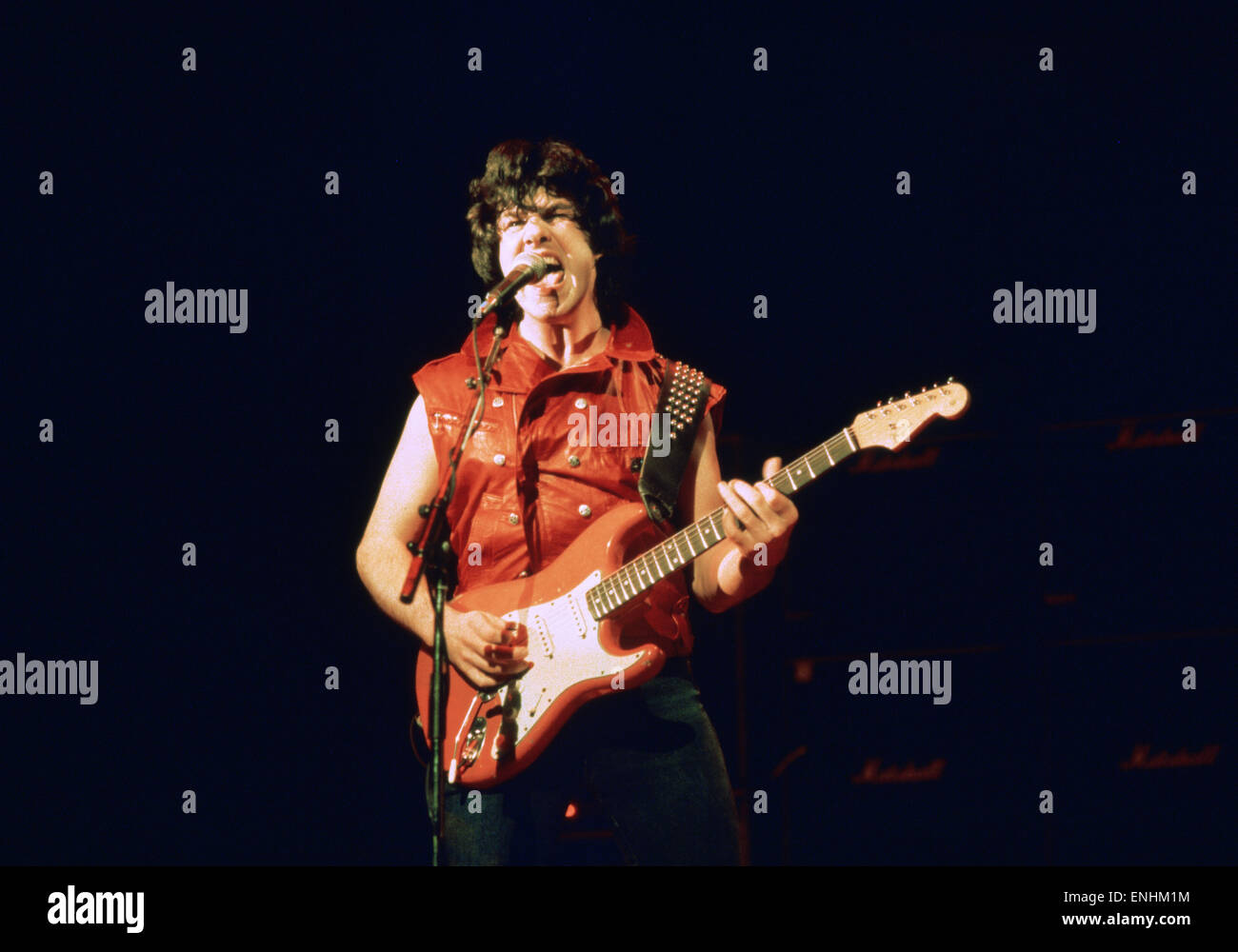 British blues guitarist and singer Gary Moore performing in concert at ...