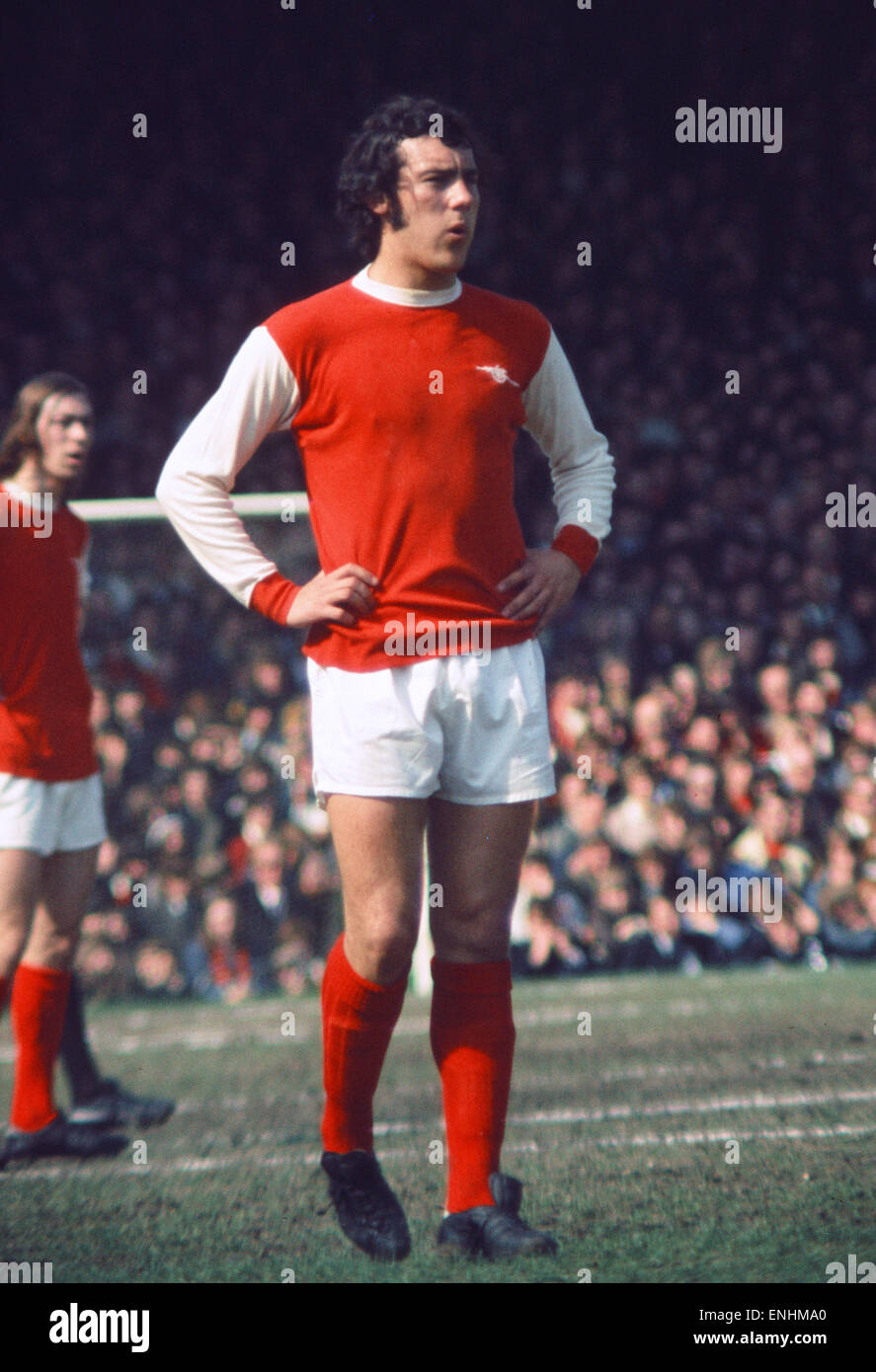 Arsenal footballer Ray Kennedy in action against Newcastle United at ...