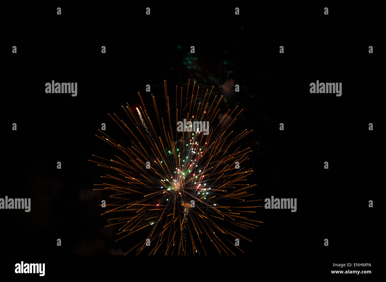 celebrate festival fire work on black sky background Stock Photo - Alamy