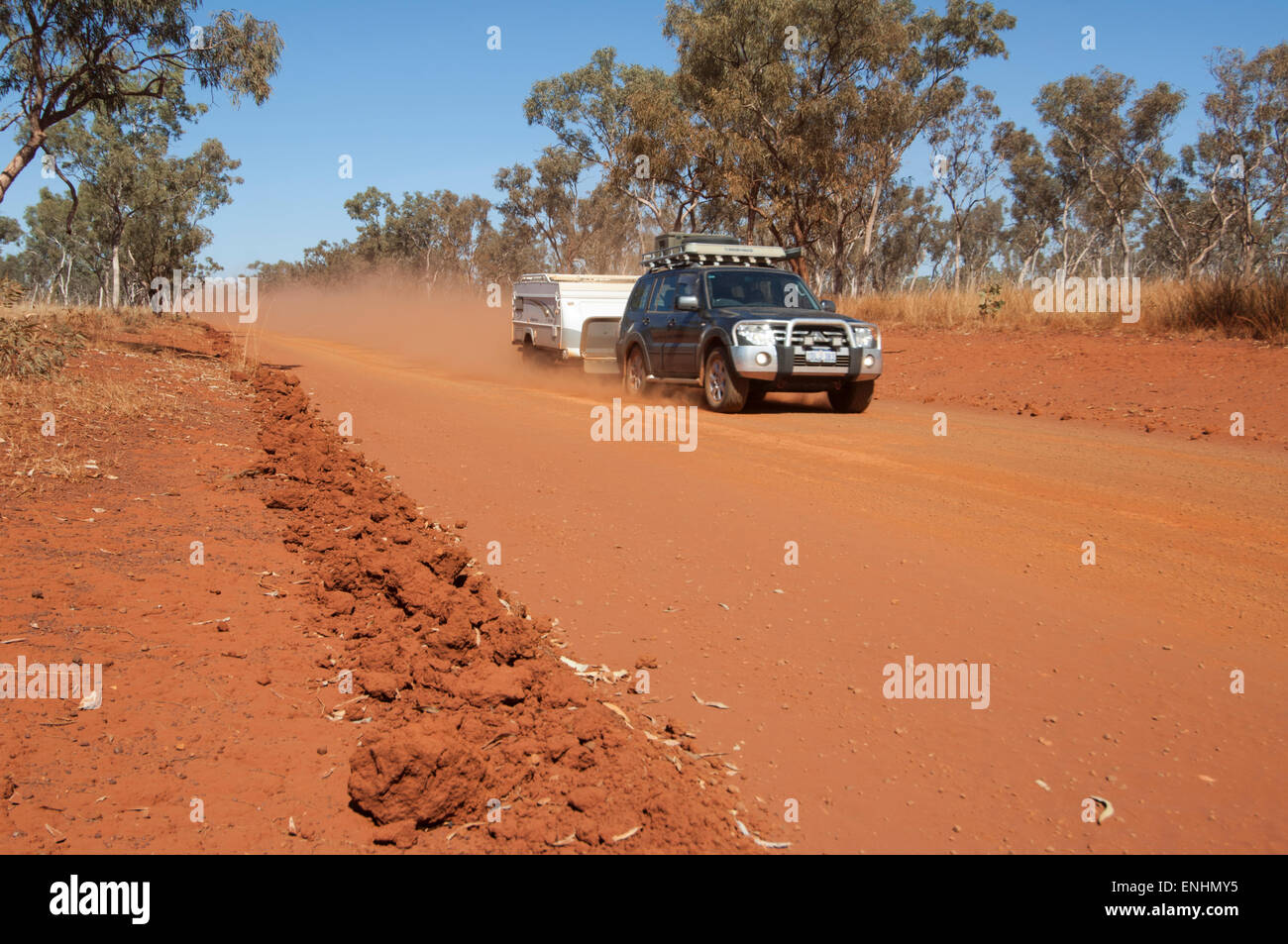 Driving car on dusty road hi-res stock photography and images - Alamy