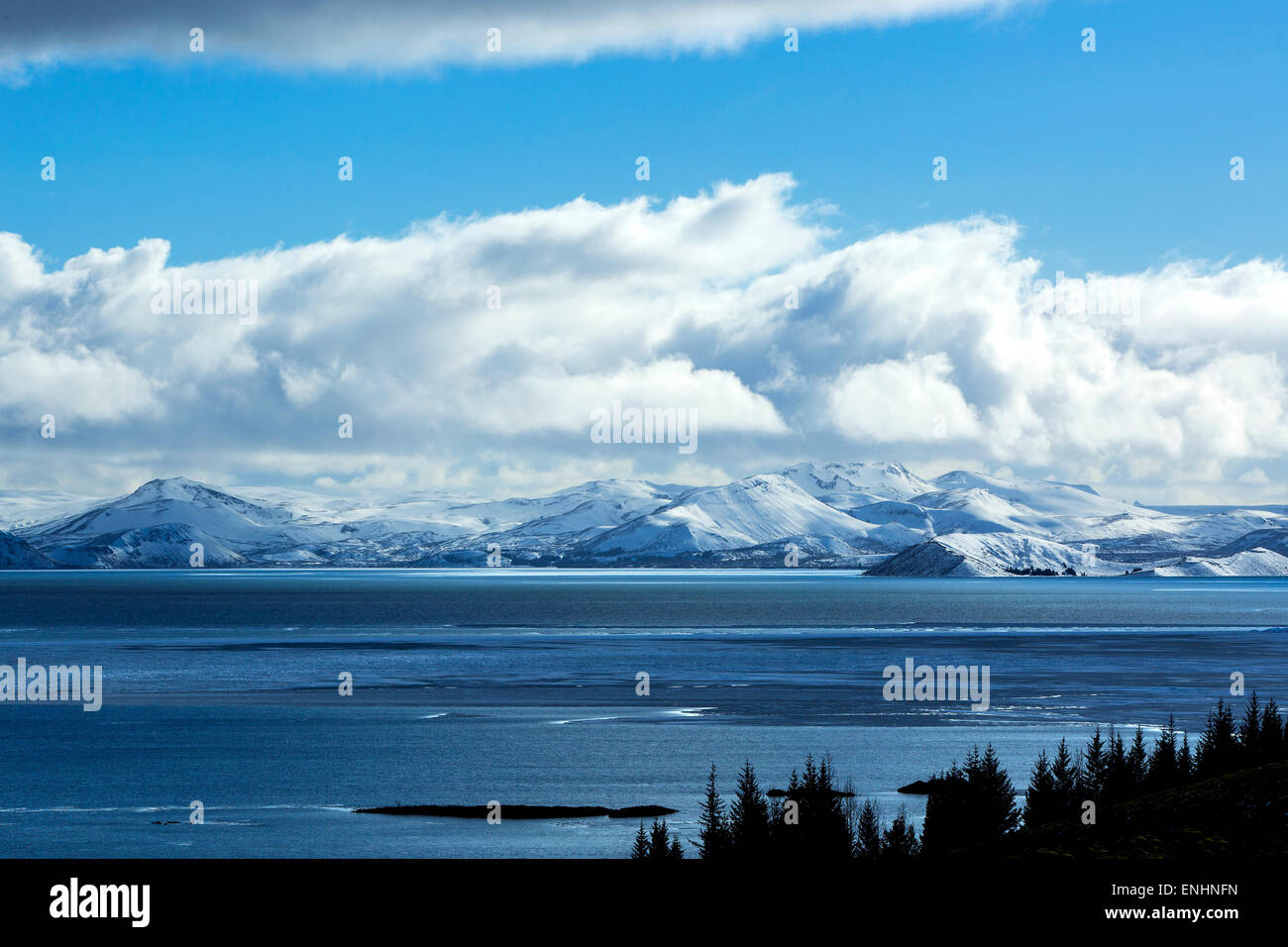Impressive volcano winter mountain landscape in Iceland Stock Photo - Alamy
