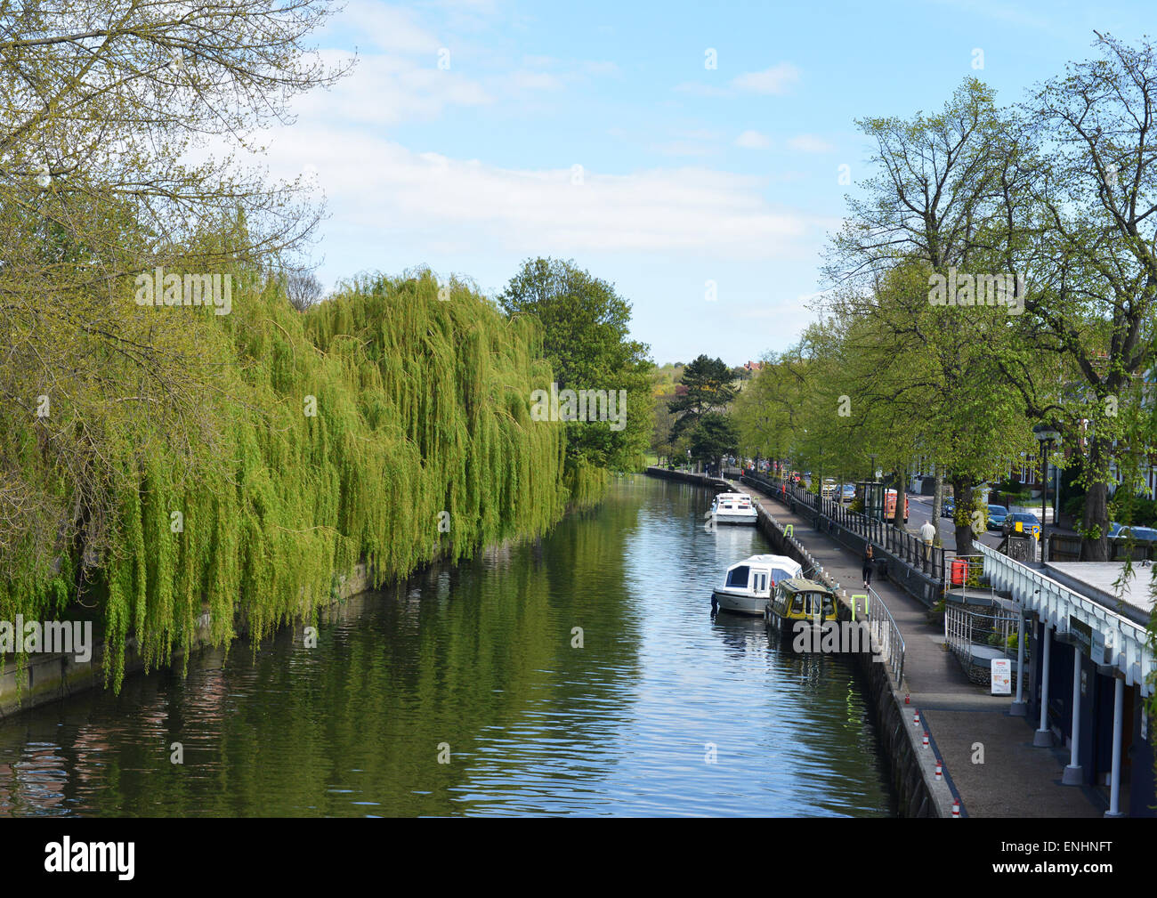 Norwich Riverside Walk that runs through the city centre Stock Photo ...
