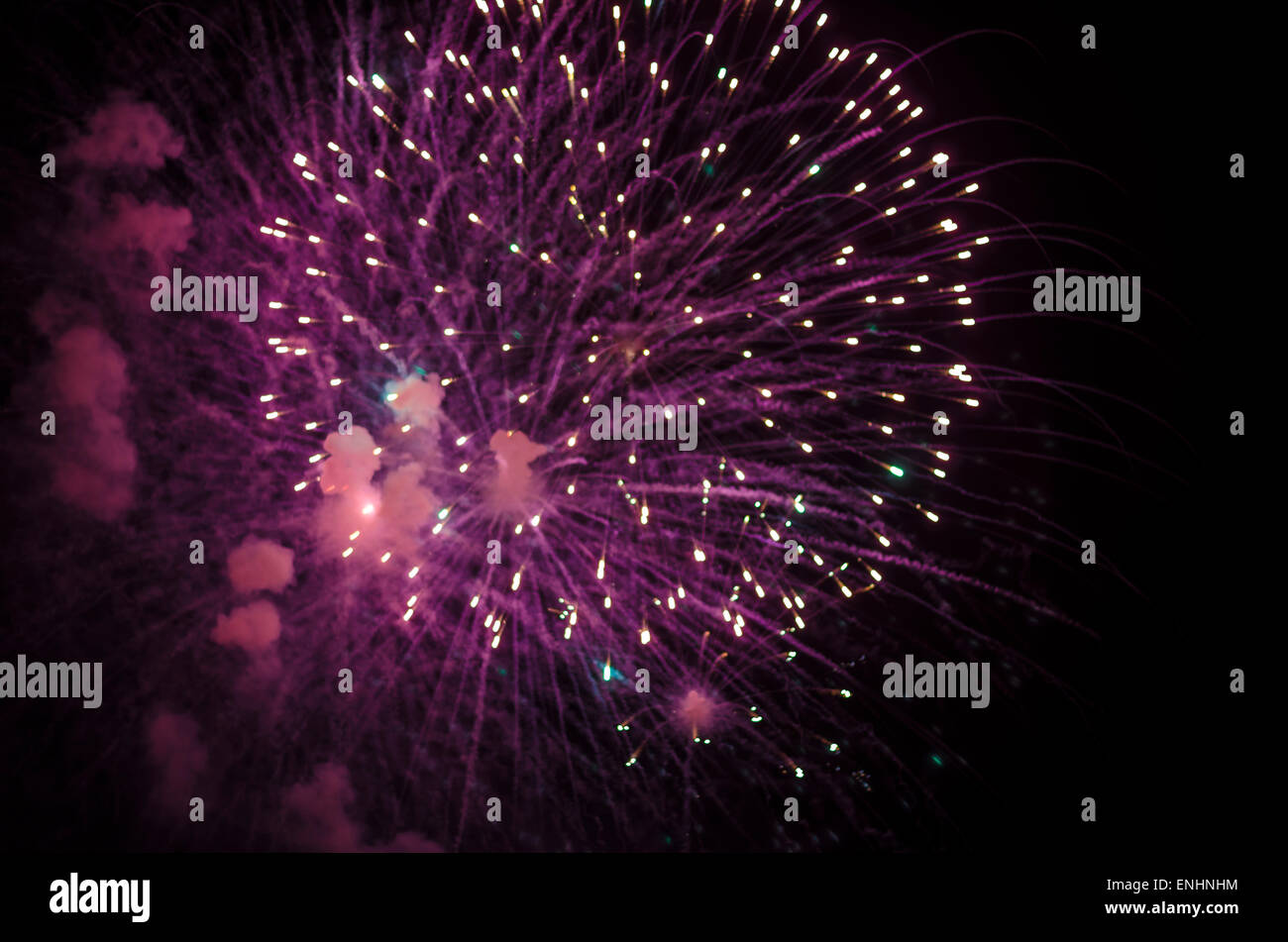 celebrate festival fire work on black sky background Stock Photo - Alamy