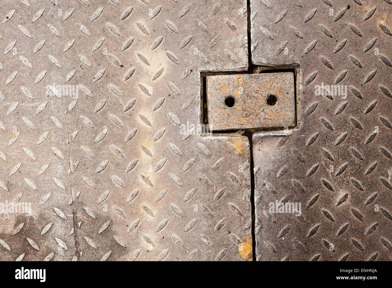 Dirty metal diamond grip pattern Stock Photo - Alamy