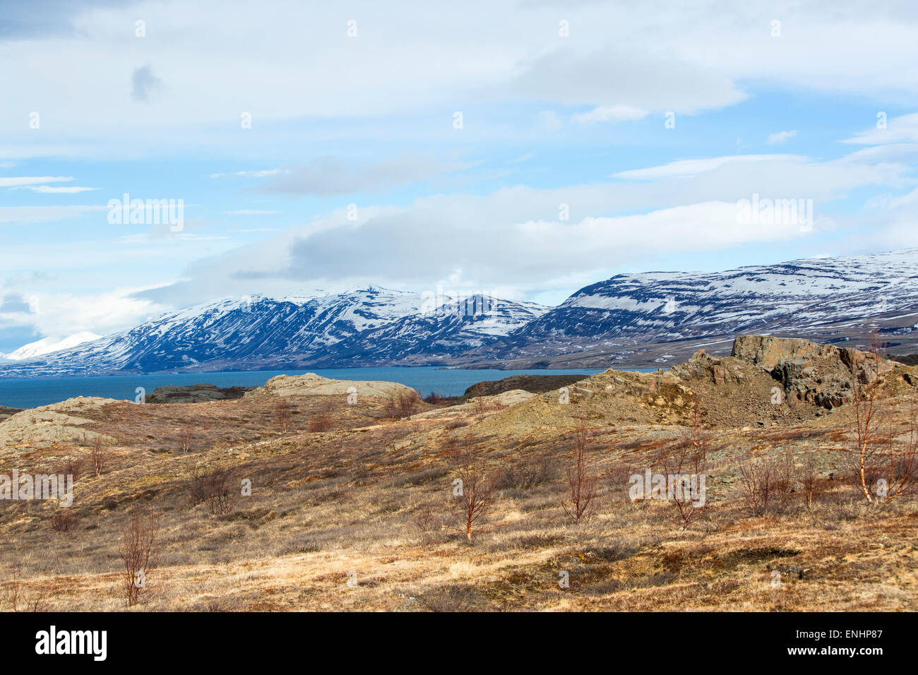 Impressive volcano winter mountain landscape in Iceland Stock Photo - Alamy