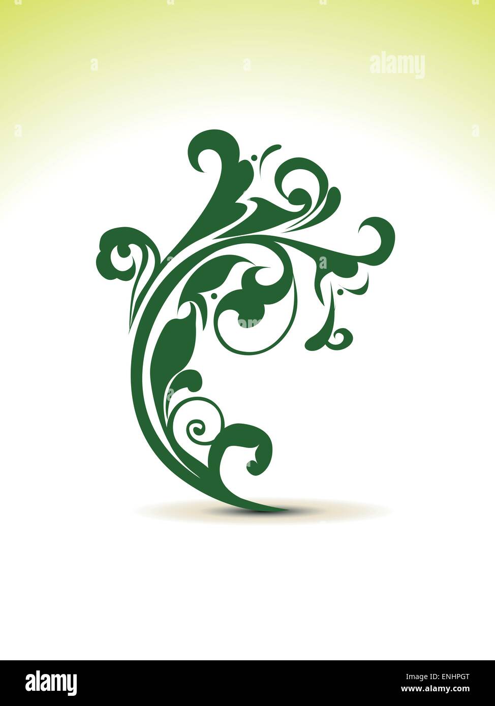 vector stylish green floral artwork Stock Vector Image & Art - Alamy