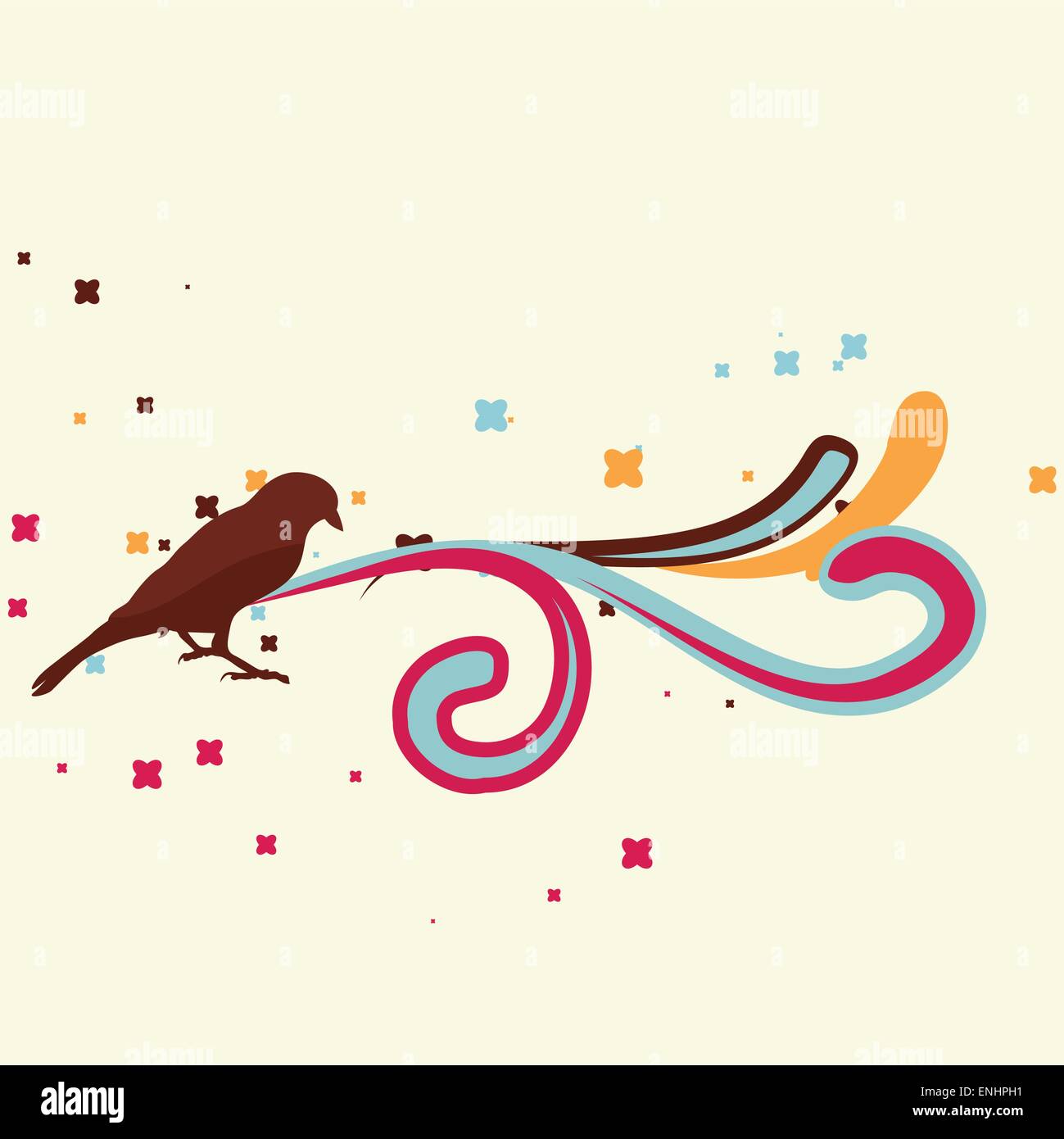 vector retro bird design illustration Stock Vector Image & Art - Alamy