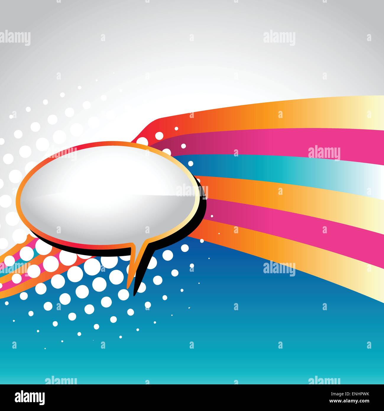vector speech bubble with colorful wave background Stock Vector Image ...