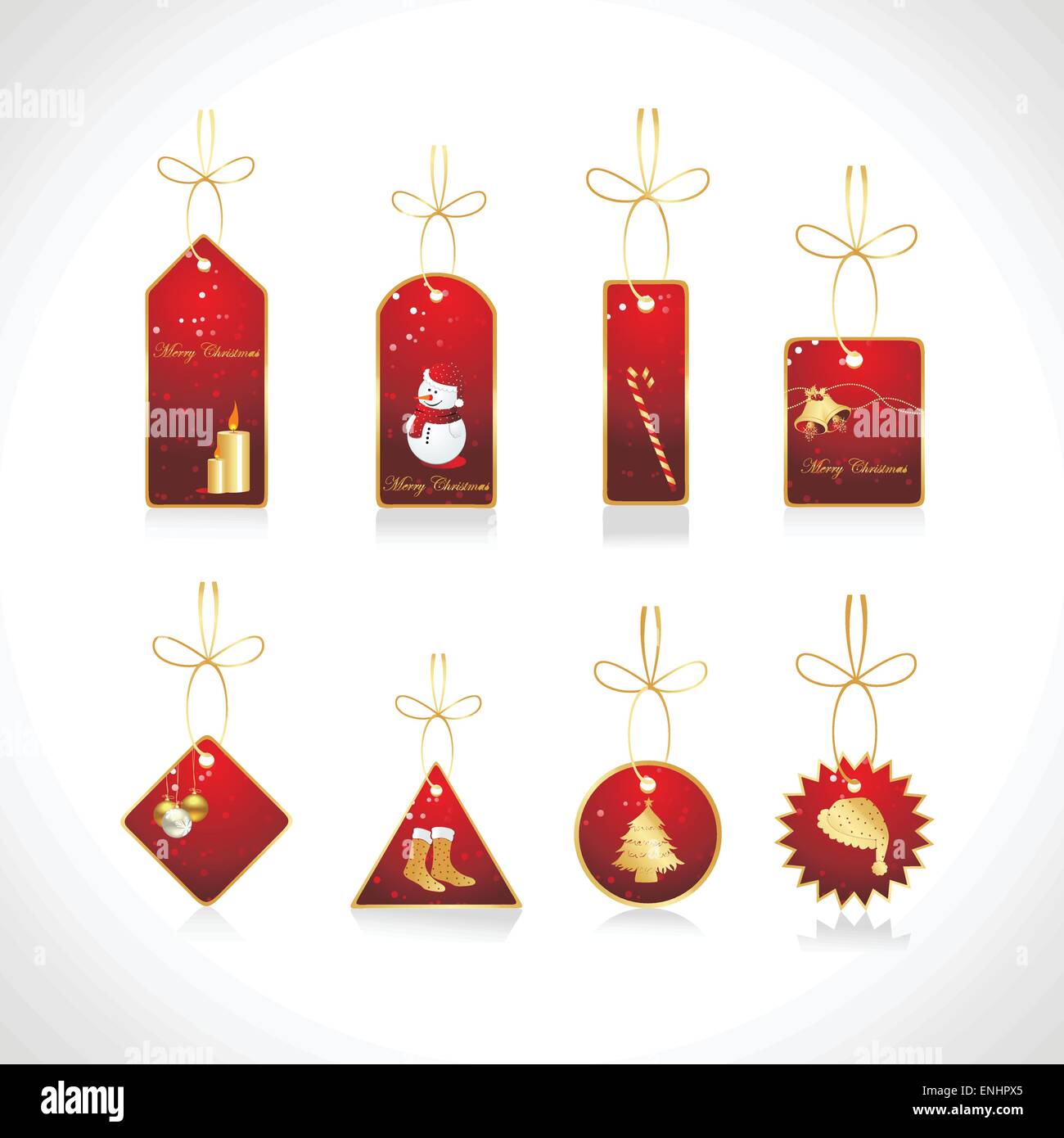 vector set of christmas tags with christmas elements Stock Vector Image ...