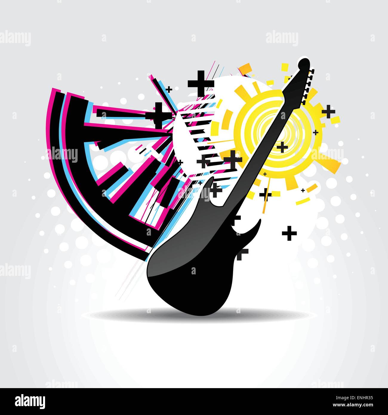 abstract vector guitar art with colorful background Stock Vector Image ...